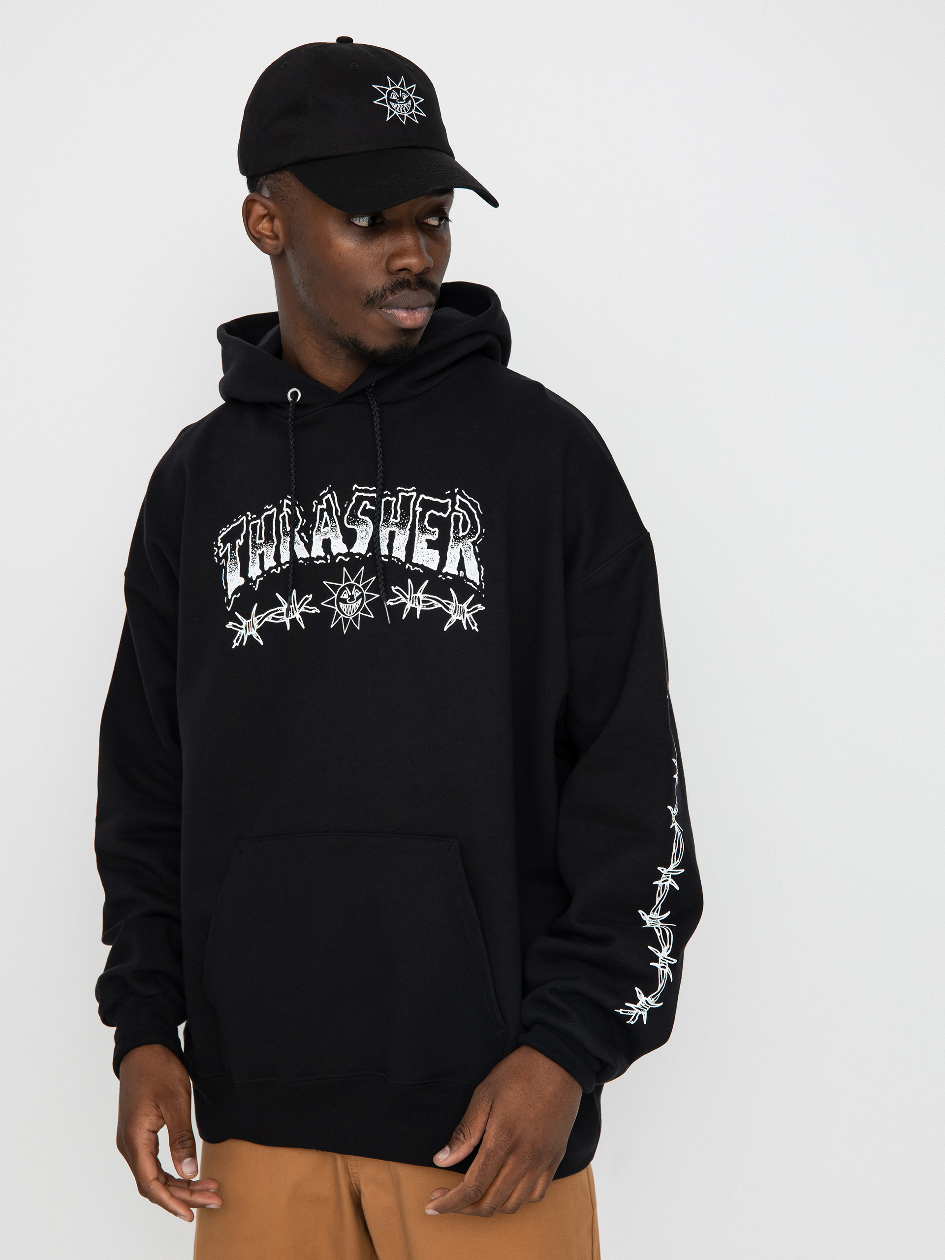 Thrasher Barbed Wire HD Hoodie - black (black)