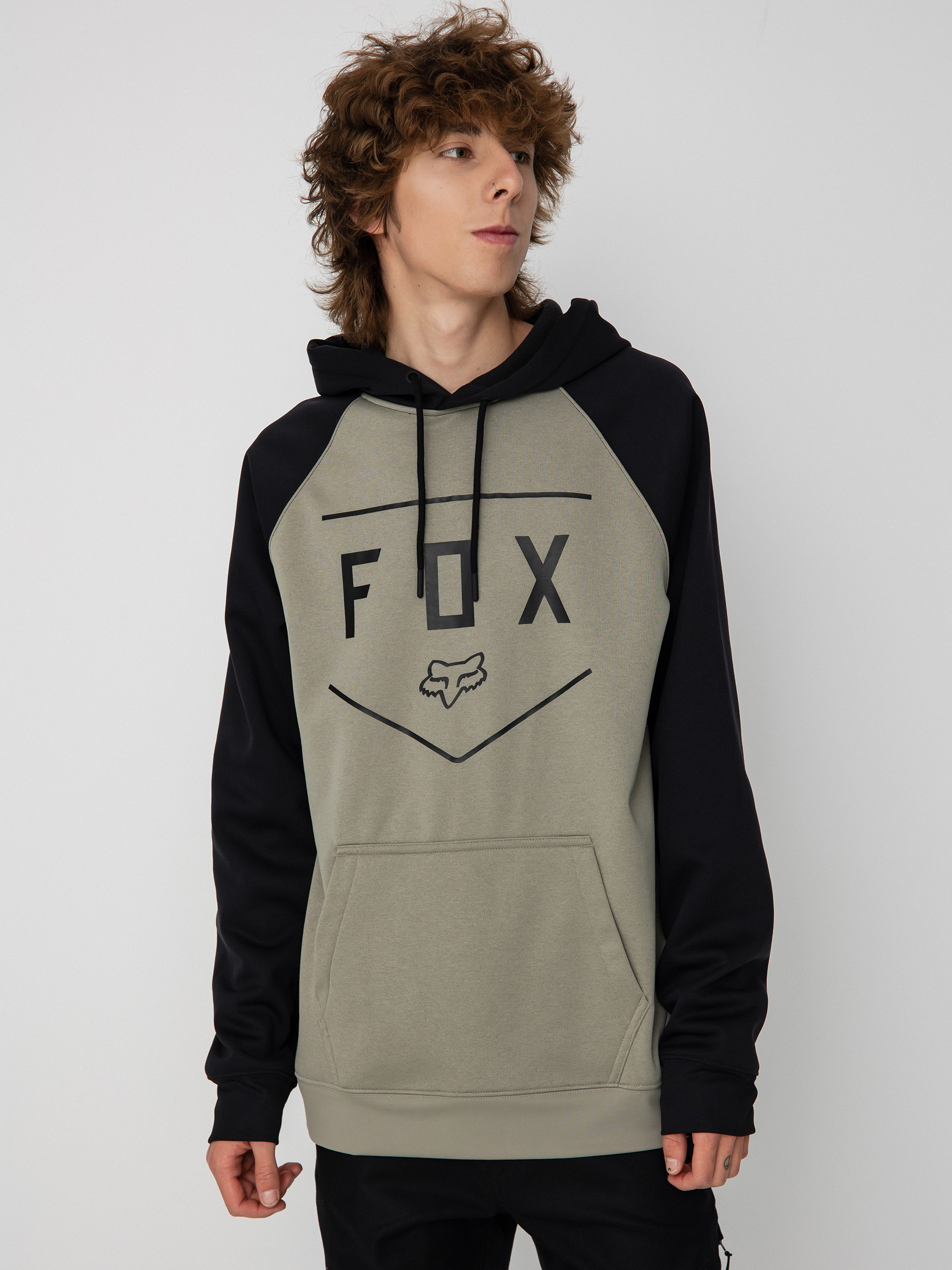 Fox Shield HD Hoodie - black, grey (adobe)