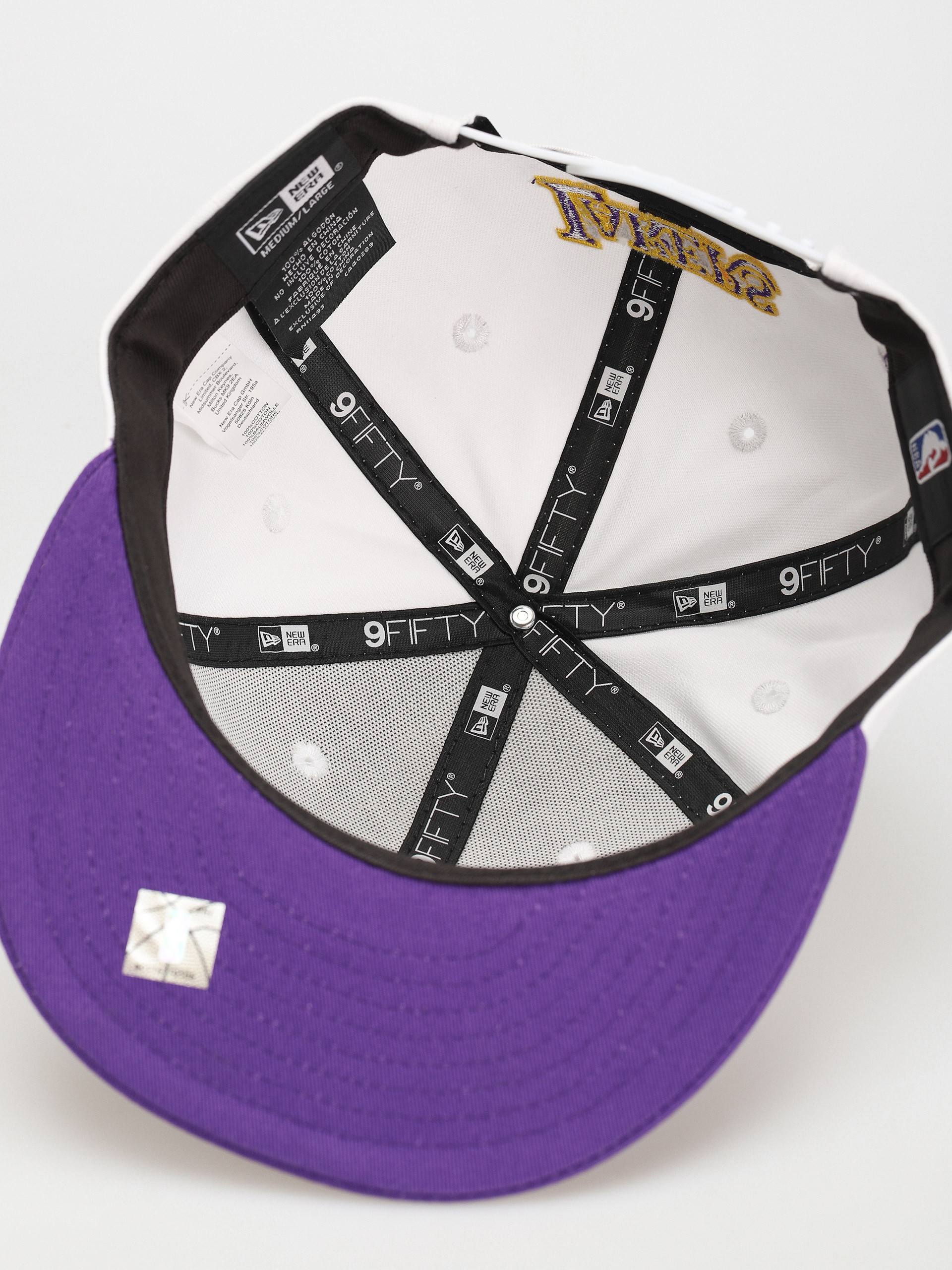 New Era White Crown Team 9Fifty Los Angeles Lakers Cap - white, violet ...