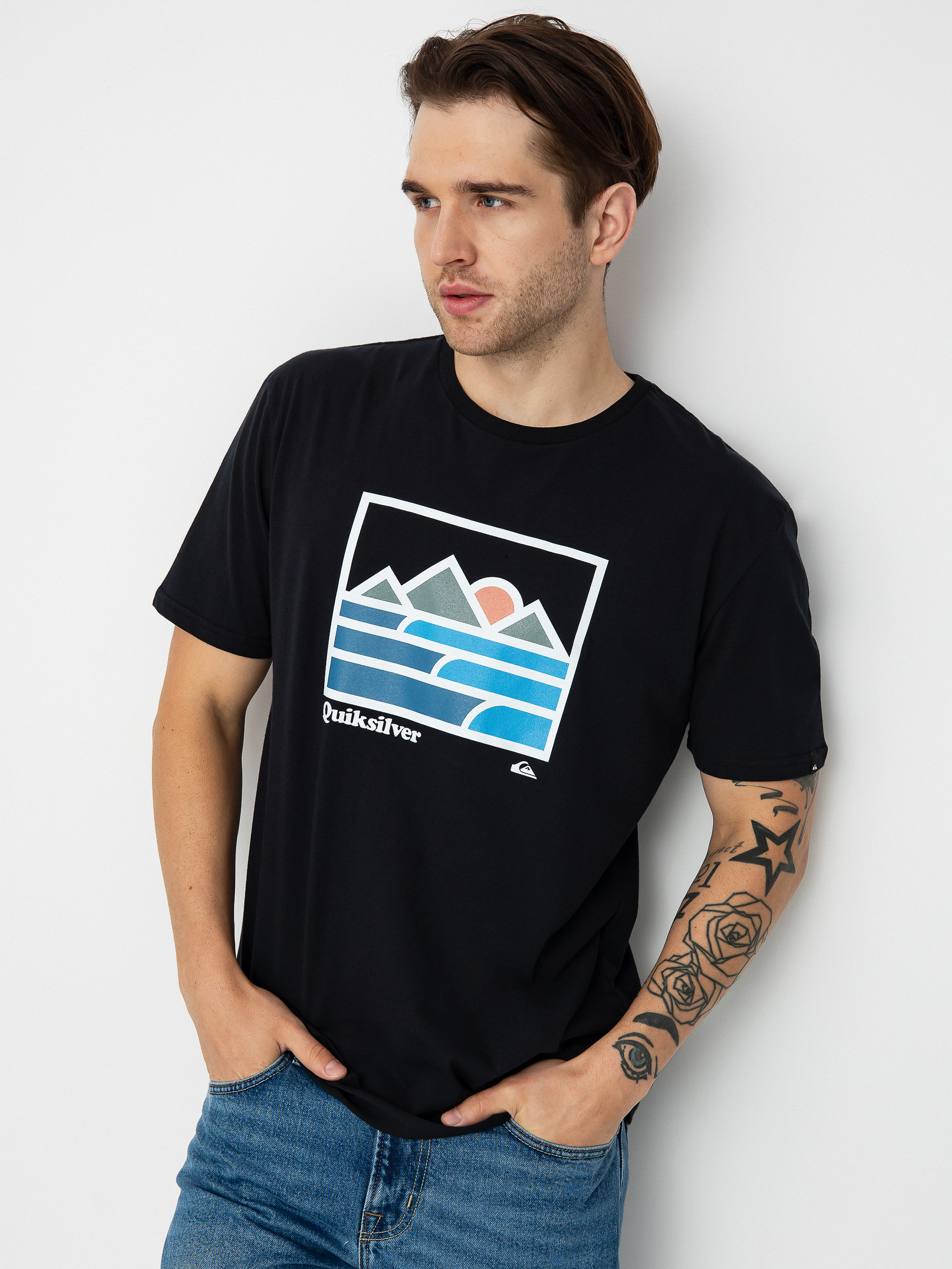 Quiksilver Landscape Lines T-shirt - navy blue (black)