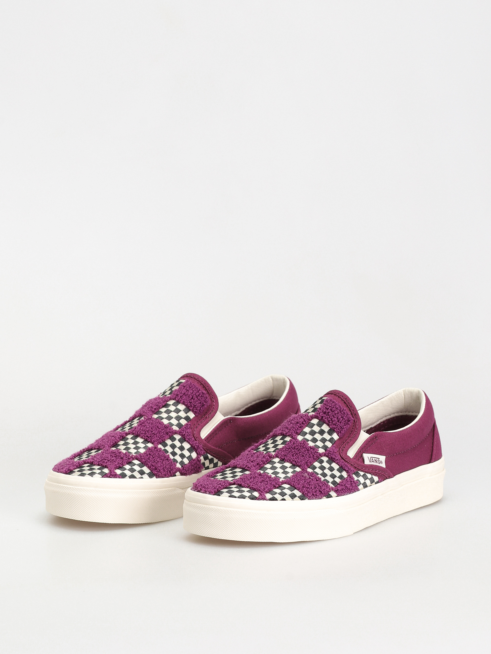 Vans Classic Slip On Shoes - violet (tufted check dark purple)