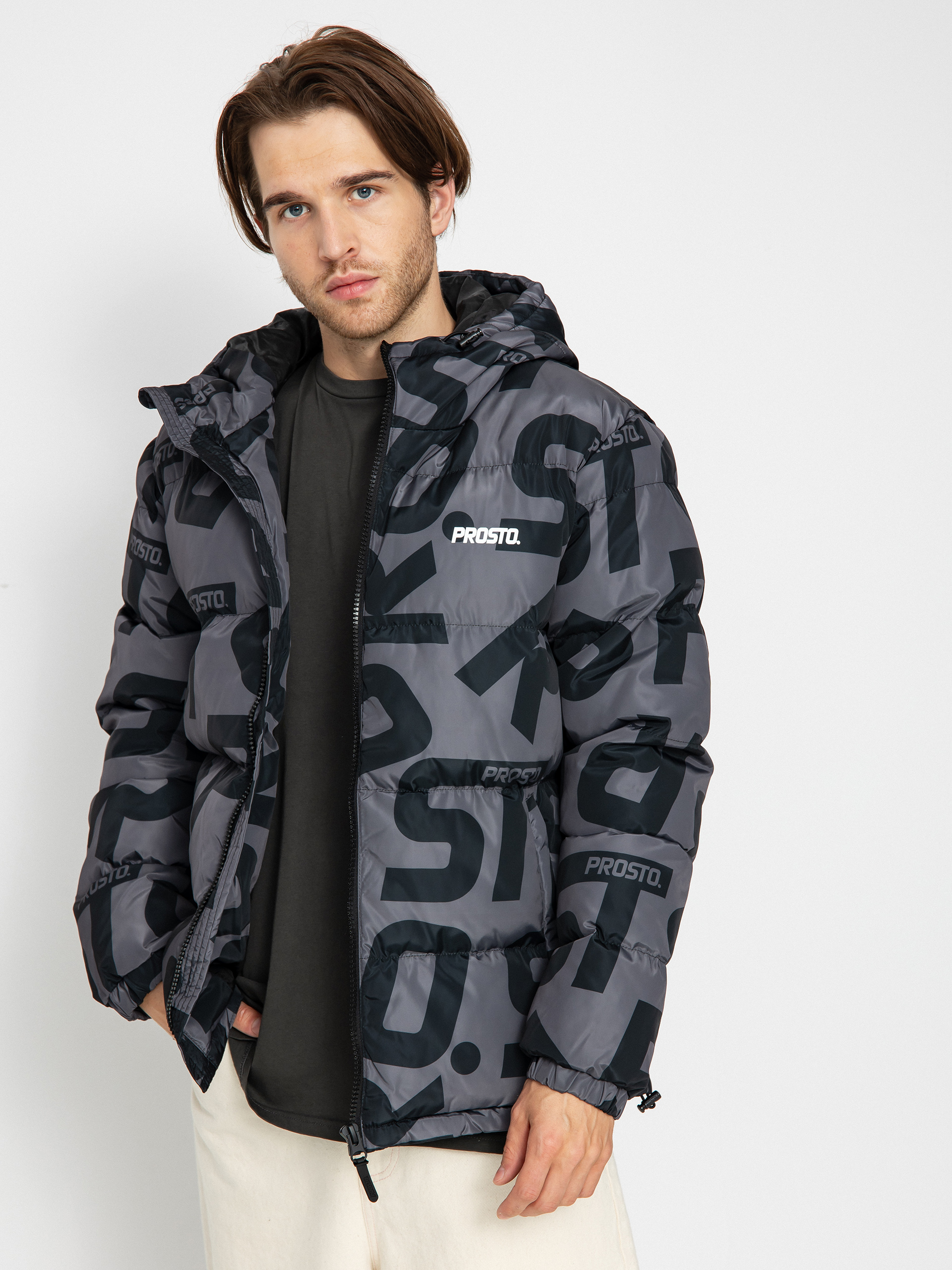 Prosto Winter Adament Jacket - grey (pattern black)