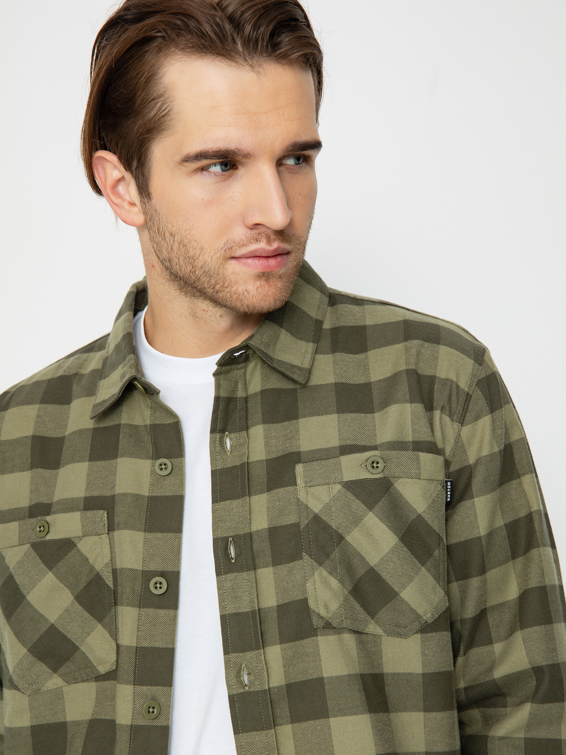 Burton Favorite Flannel Shirt - green (forest moss buffalo plaid)