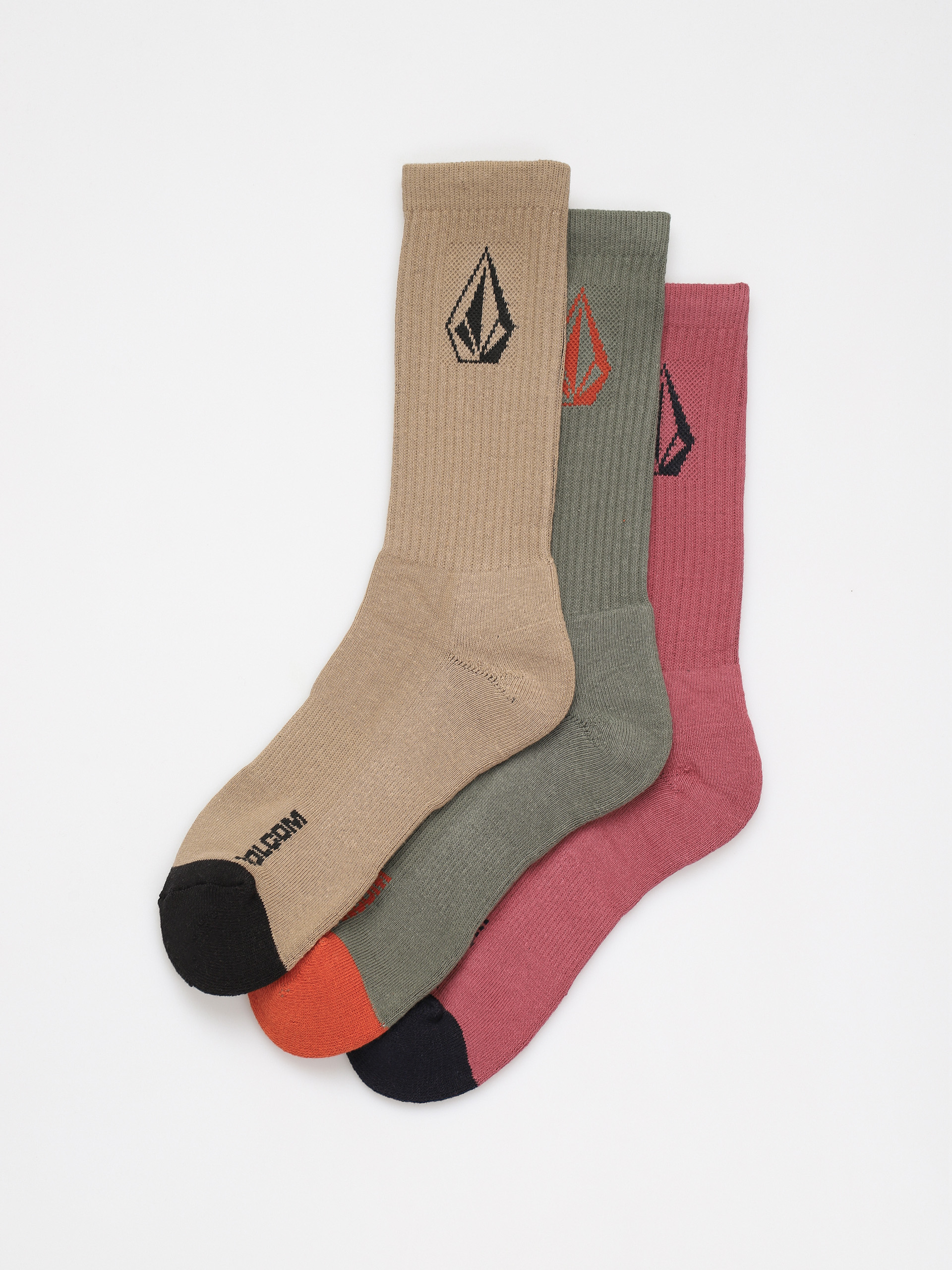 Volcom Full Stone 3Pk Socks (agave)