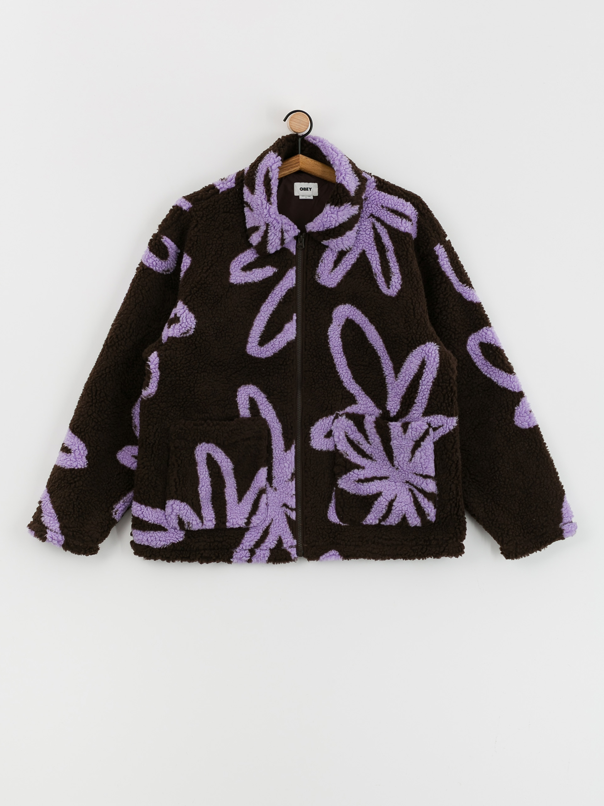 OBEY Portions Sherpa Jacket (java brown multi)