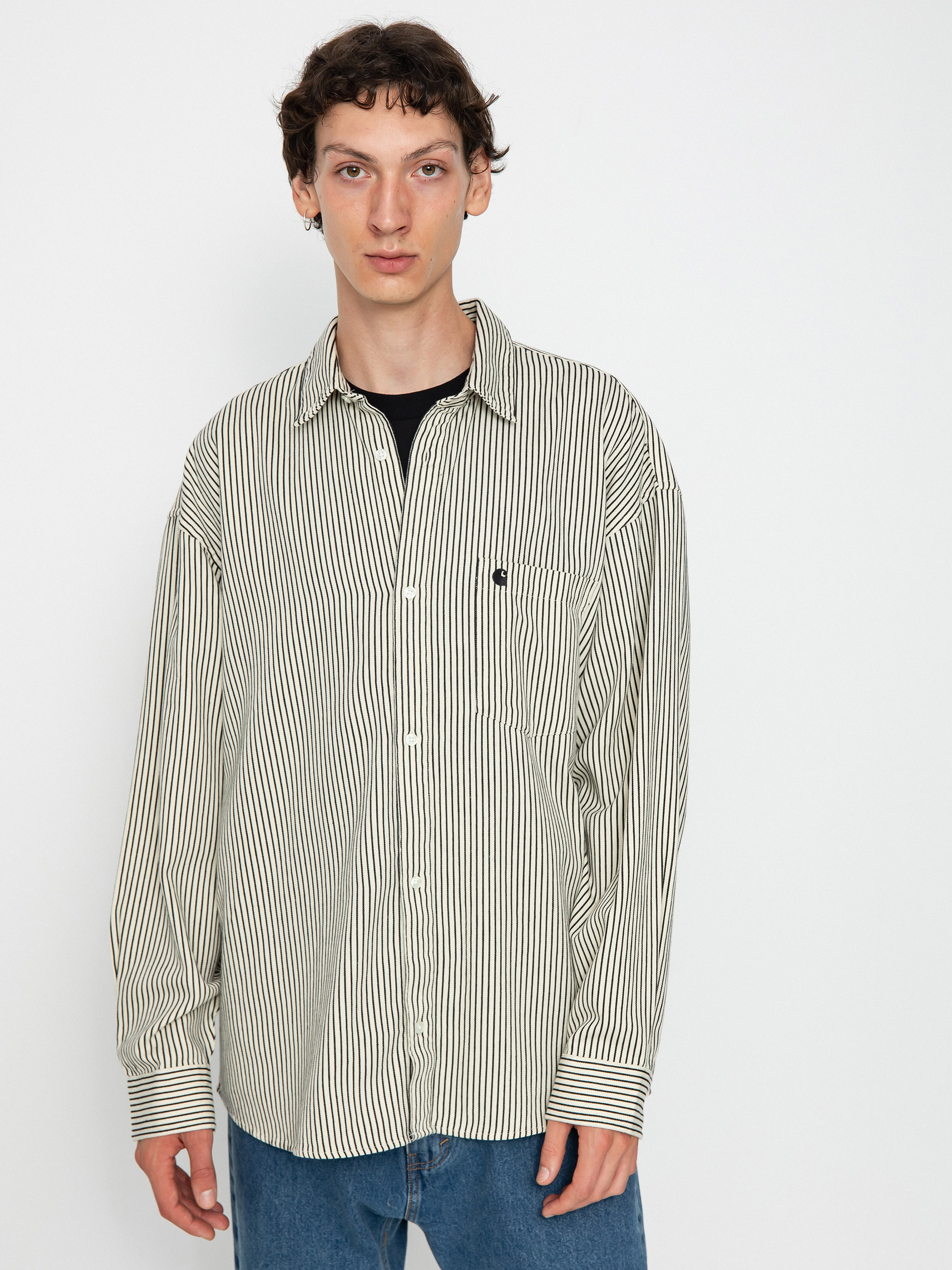 Carhartt WIP Kyle Shirt - beige (kyle stripe salt/black)