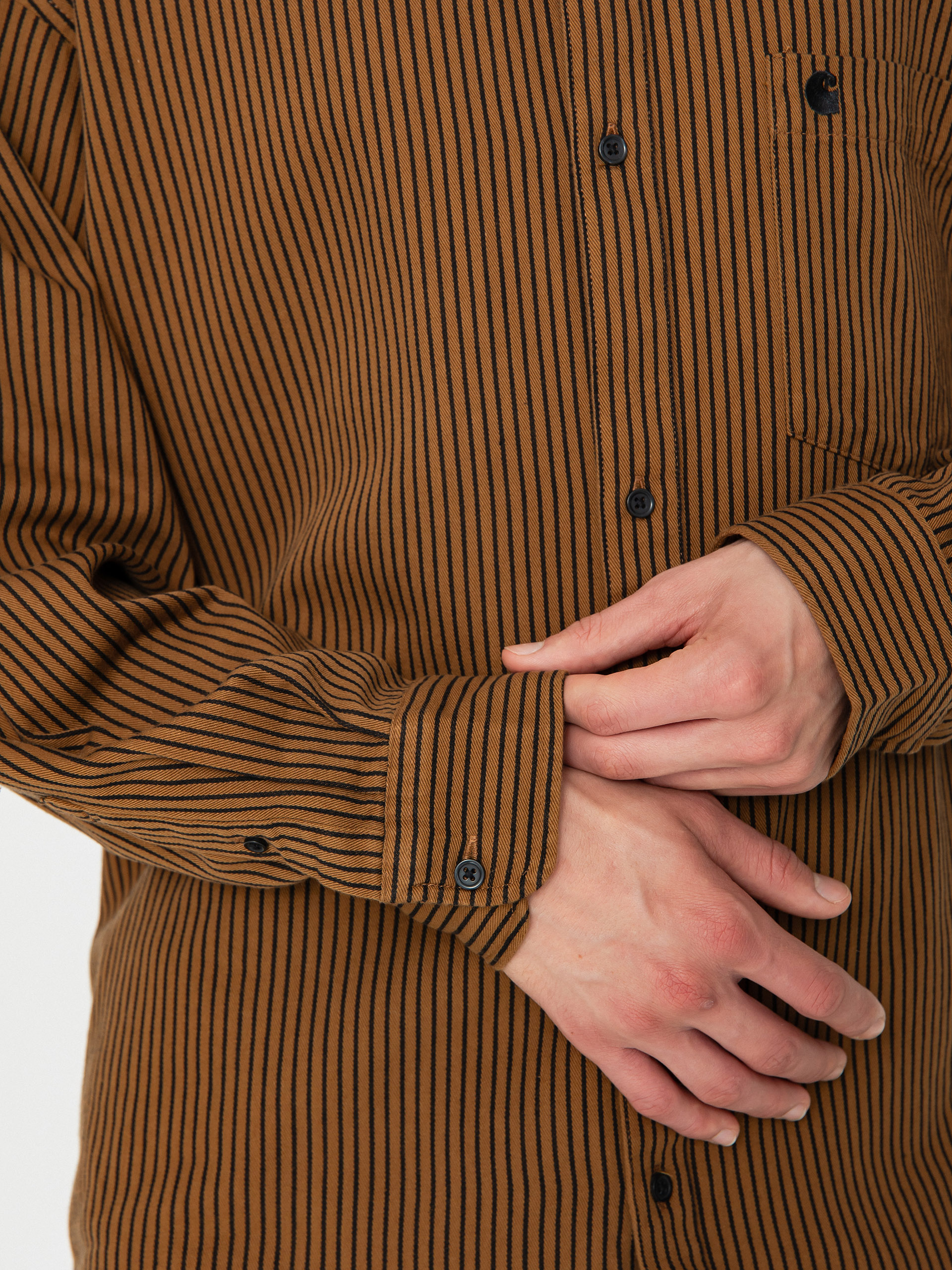 Carhartt WIP Kyle Shirt (kyle stripe hamilton brown/black)