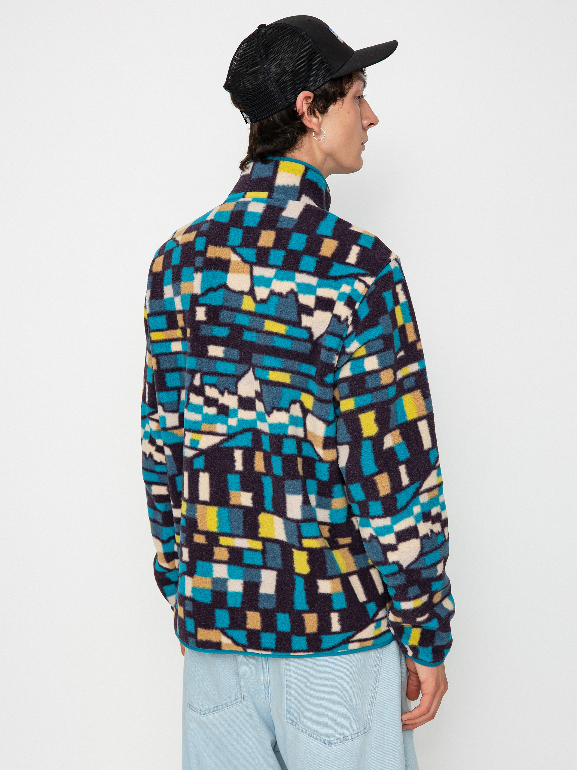 Patagonia Lightweight Synchilla Snap T Fleece (fitz roy patchwork/belay blue)