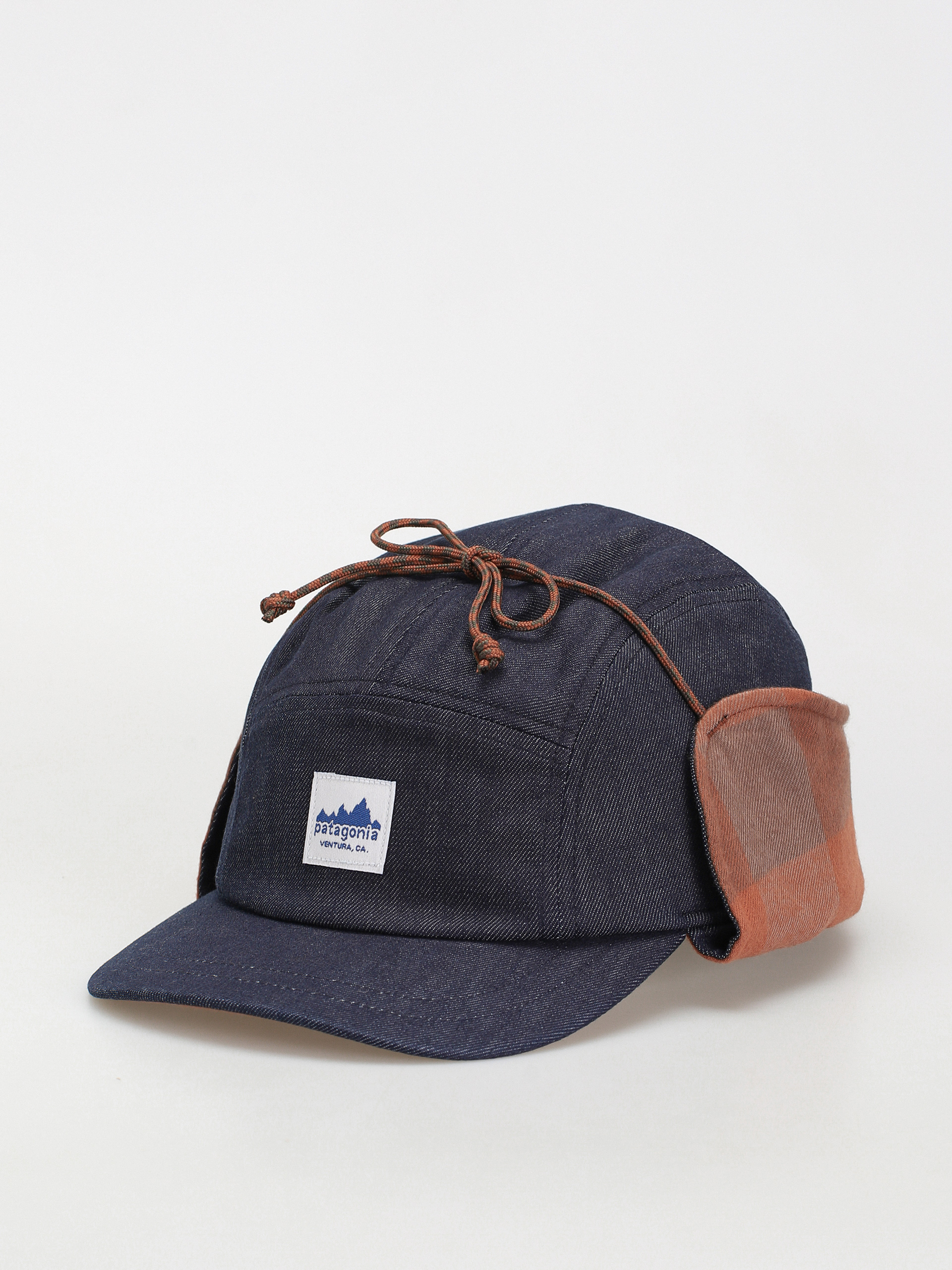 Patagonia Range Earflap Cap - navy blue (upriver/sisu brown)
