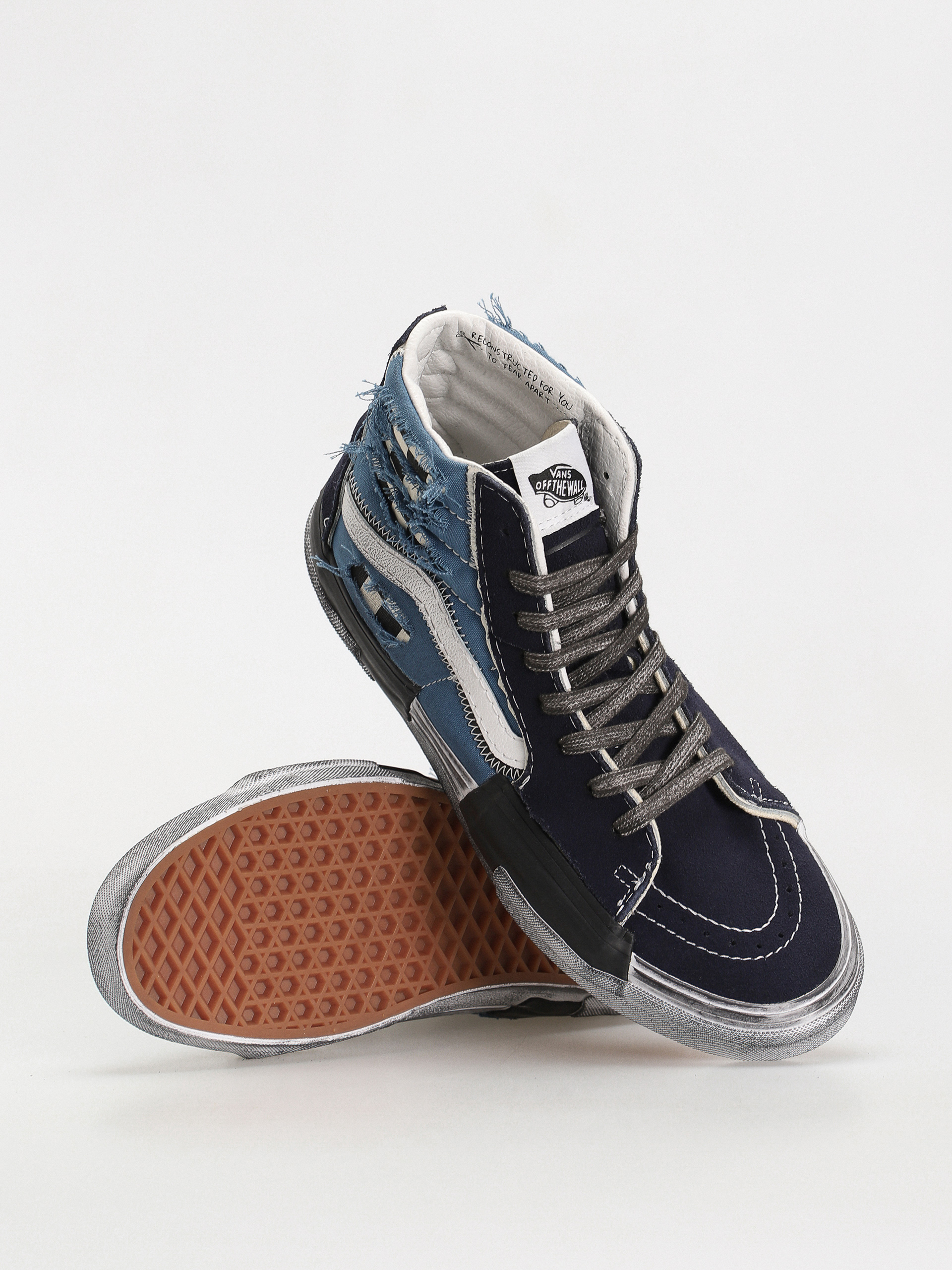 Vans Sk8 Hi Reconstruct Shoes - navy blue (stressed check navy/stv navy)