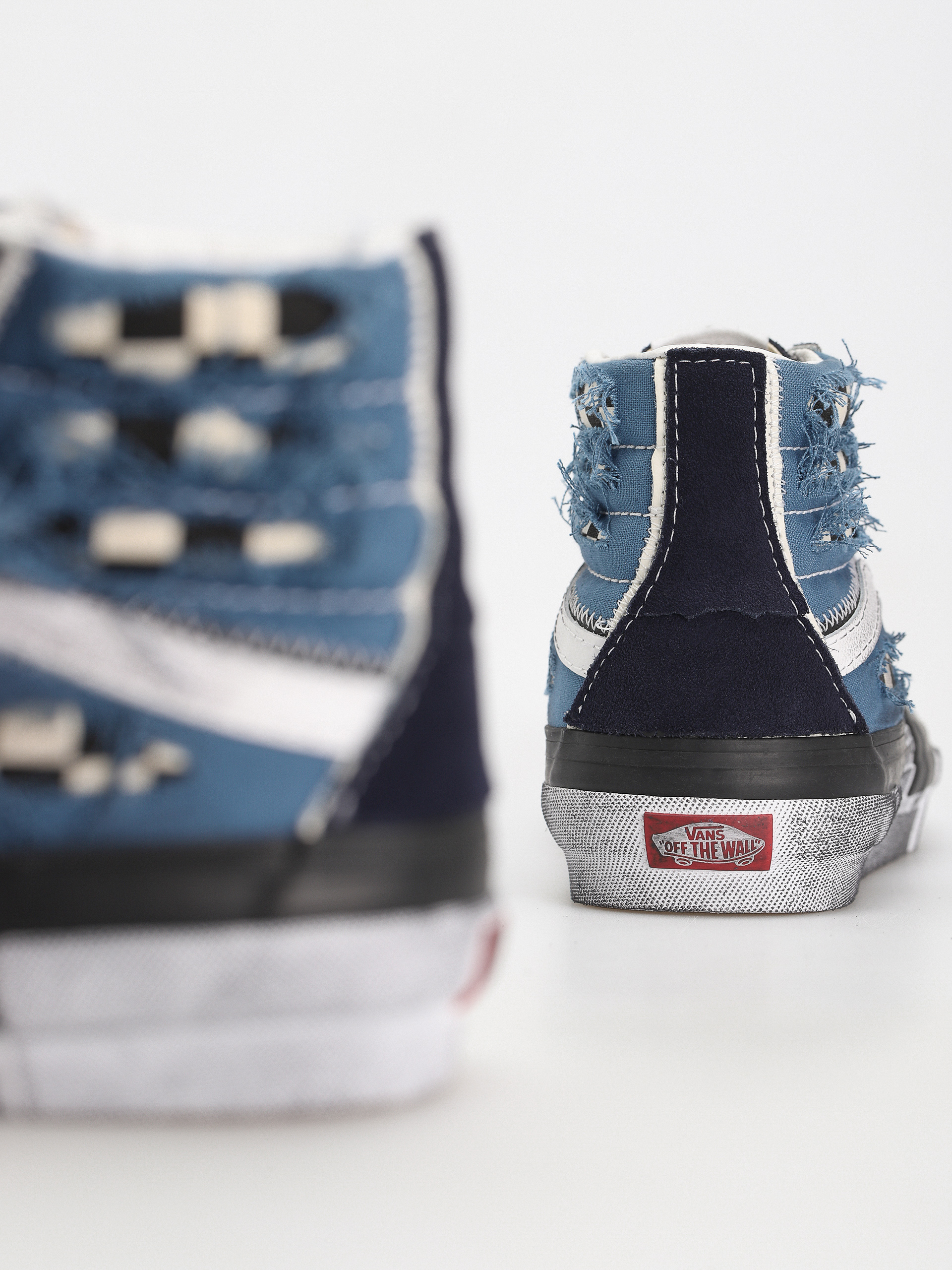 Vans Sk8 Hi Reconstruct Shoes - navy blue (stressed check navy/stv navy)