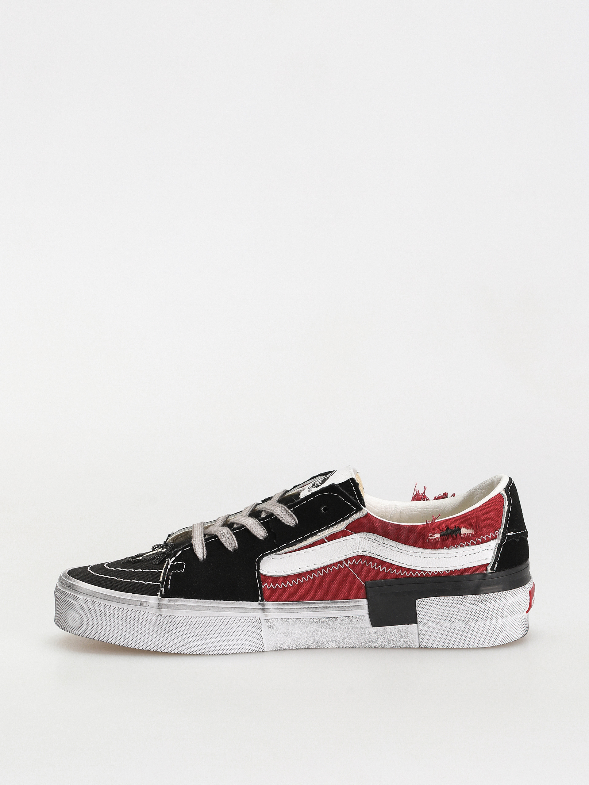 Vans Sk8 Low Reconstruct Shoes - black (stressed check black/red)