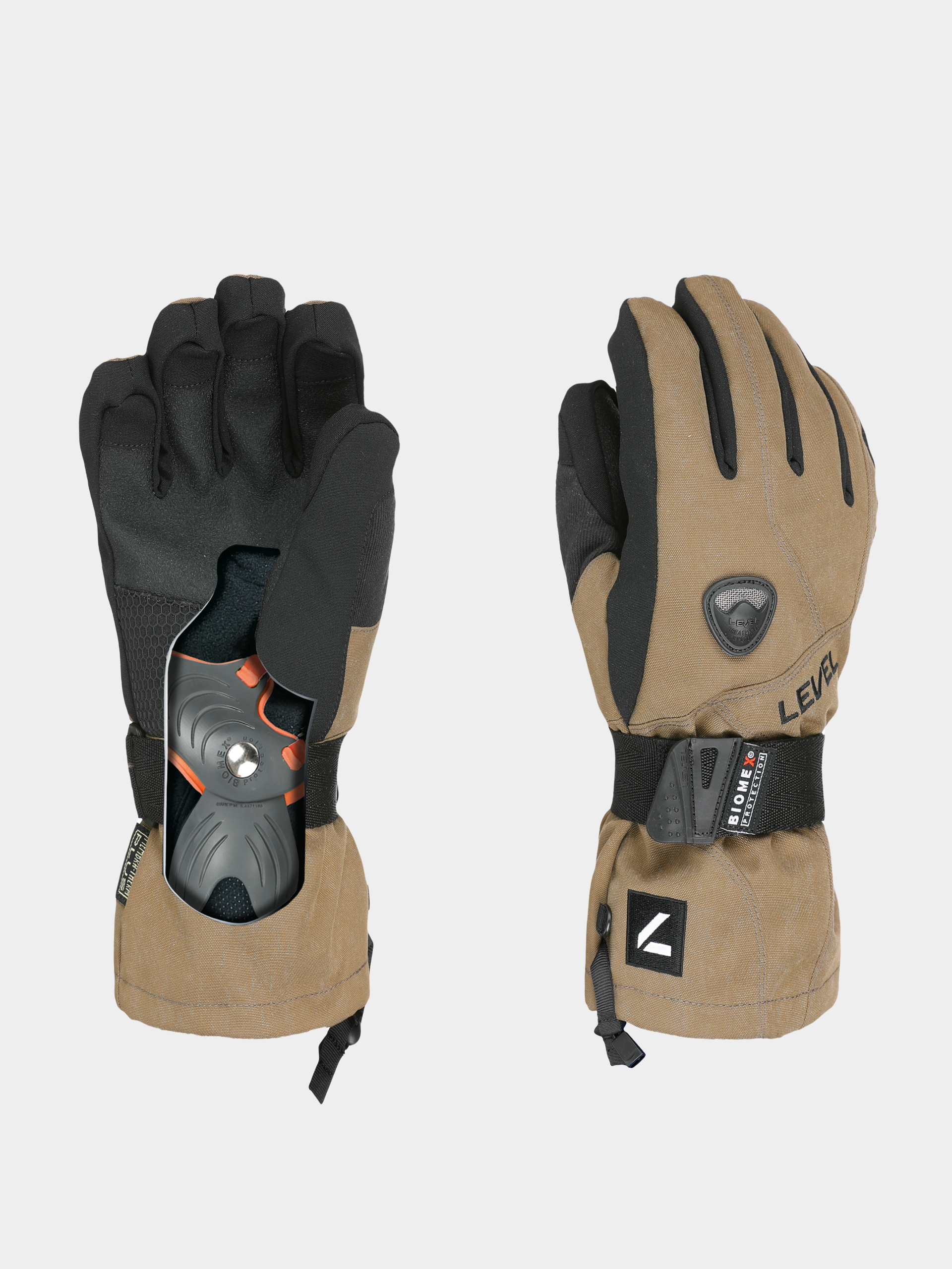 Level Fly Jr JR Gloves - brown (green olive)