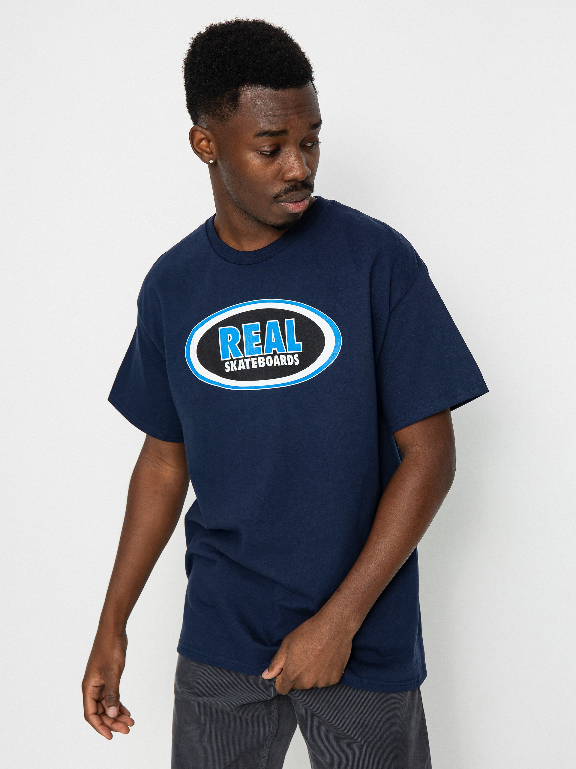 Real Oval T-shirt - navy blue (navy/blue/black/white)