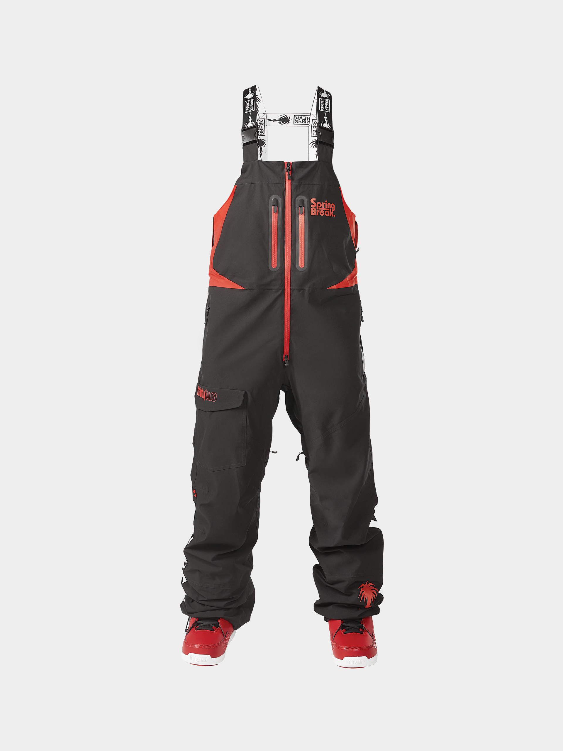 ThirtyTwo Springbreak Bib Snowboard pants - black (red/black)