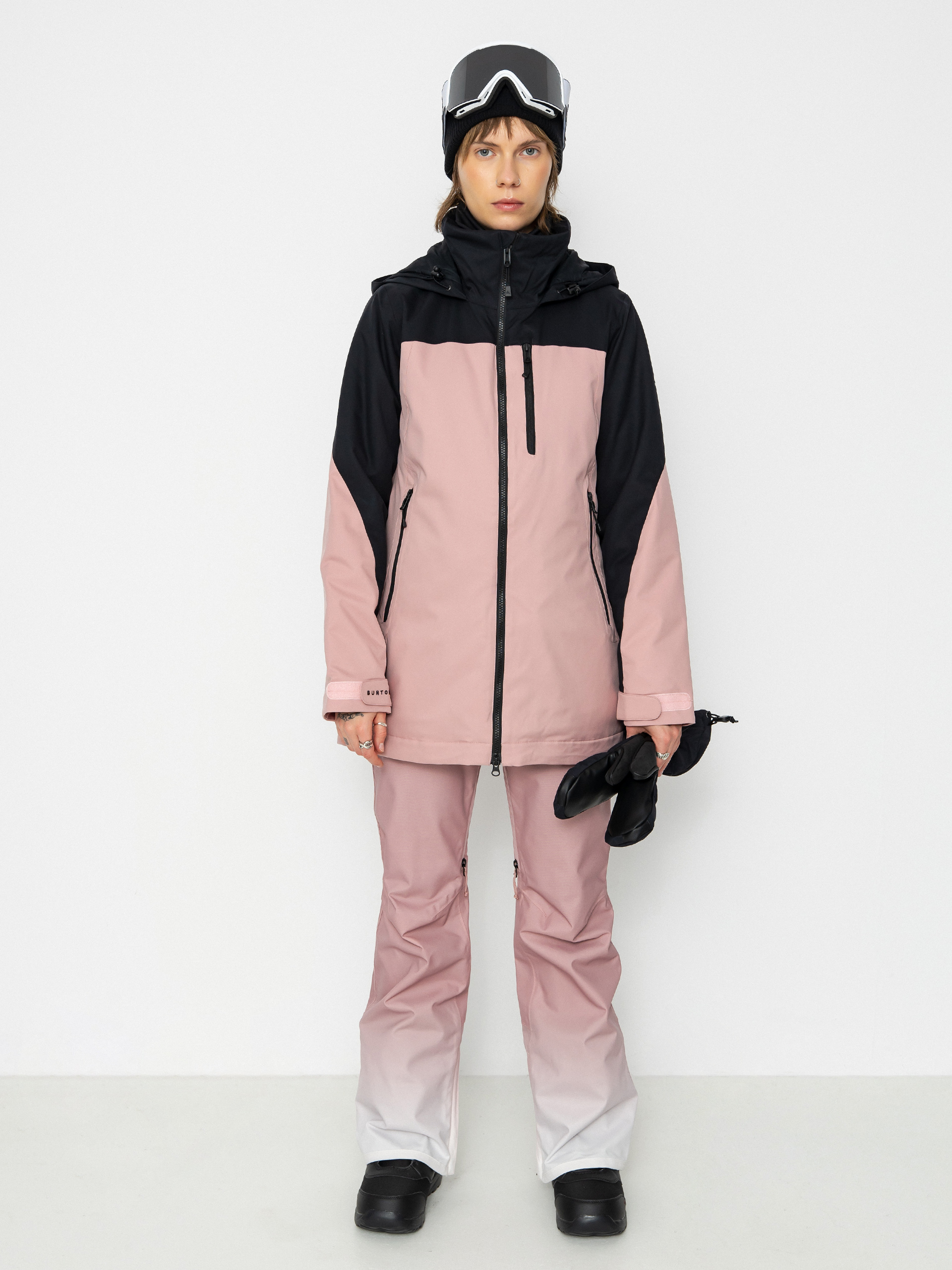 Burton Lelah Snowboard jacket Wmn - black, pink (true black/powder blush)