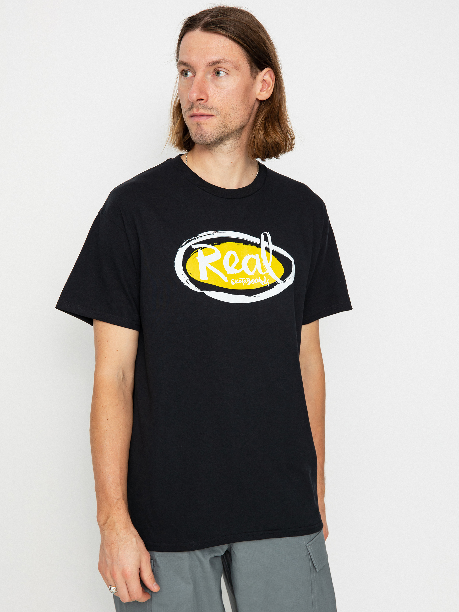 Real Natas Oval T-shirt - black (black/yellow/white)