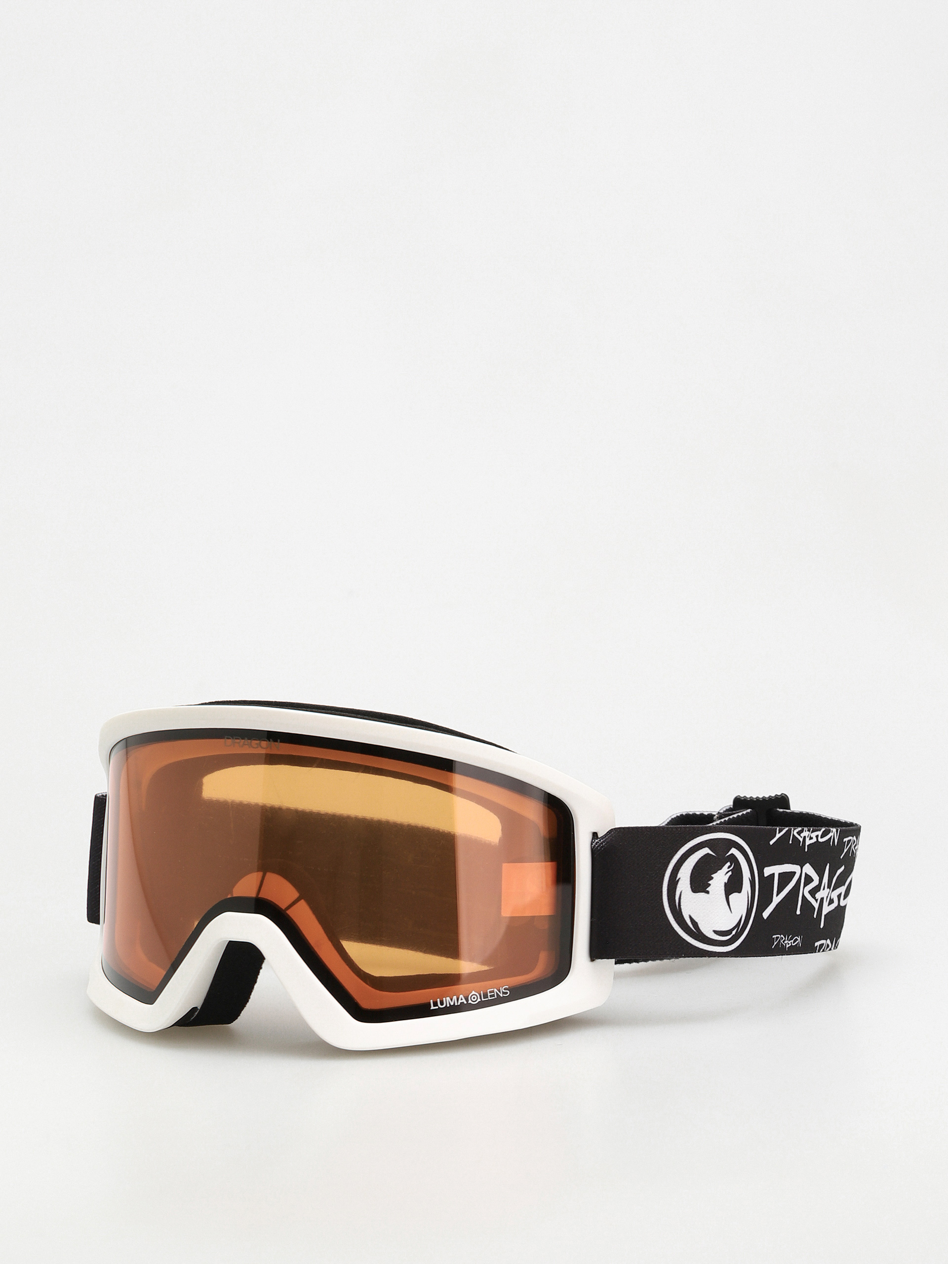 Dragon DX3 L OTG Goggles - white, black (scriptlite/lumalens amber)