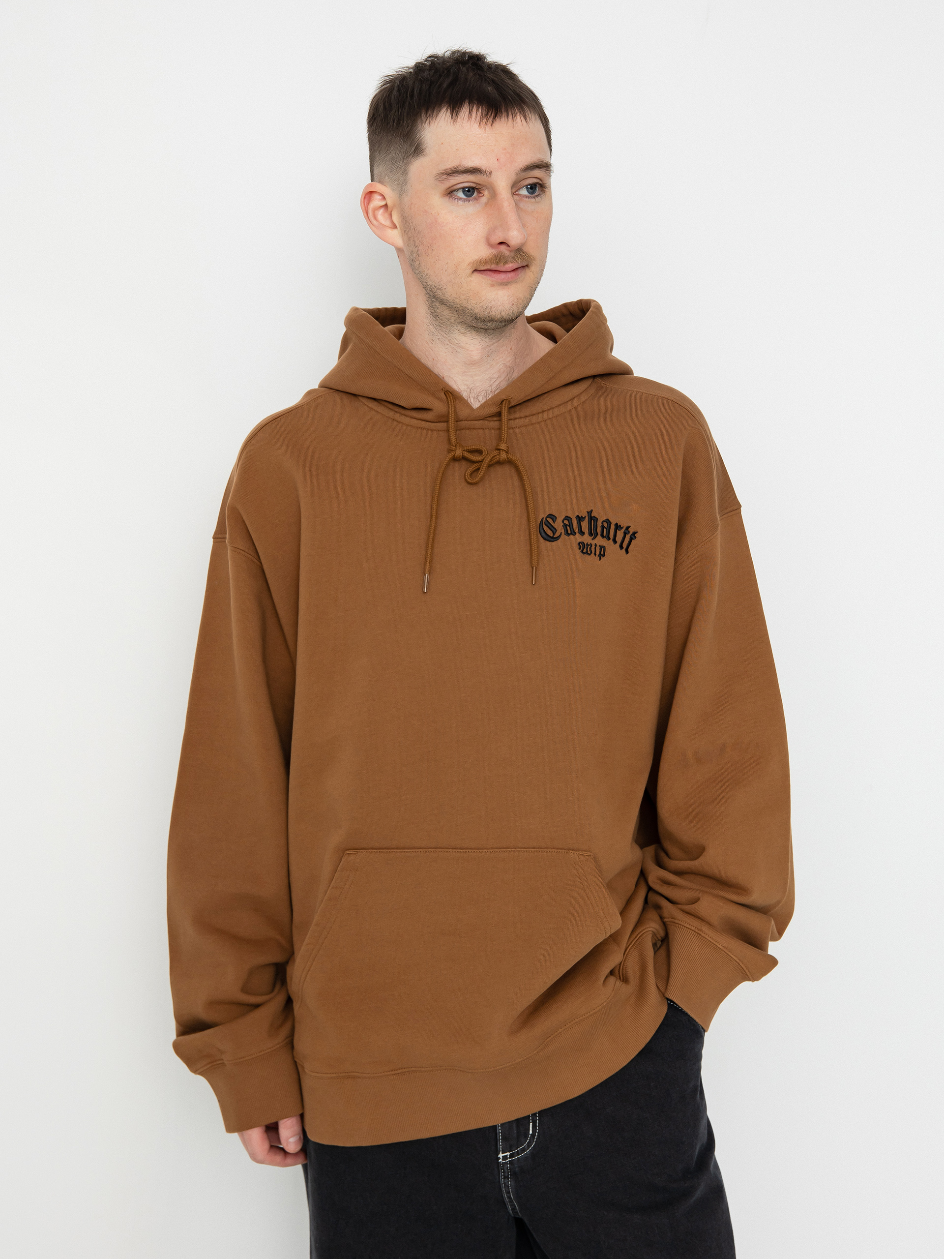 Carhartt WIP Onyx Script HD Hoodie - brown (hamilton brown/black)