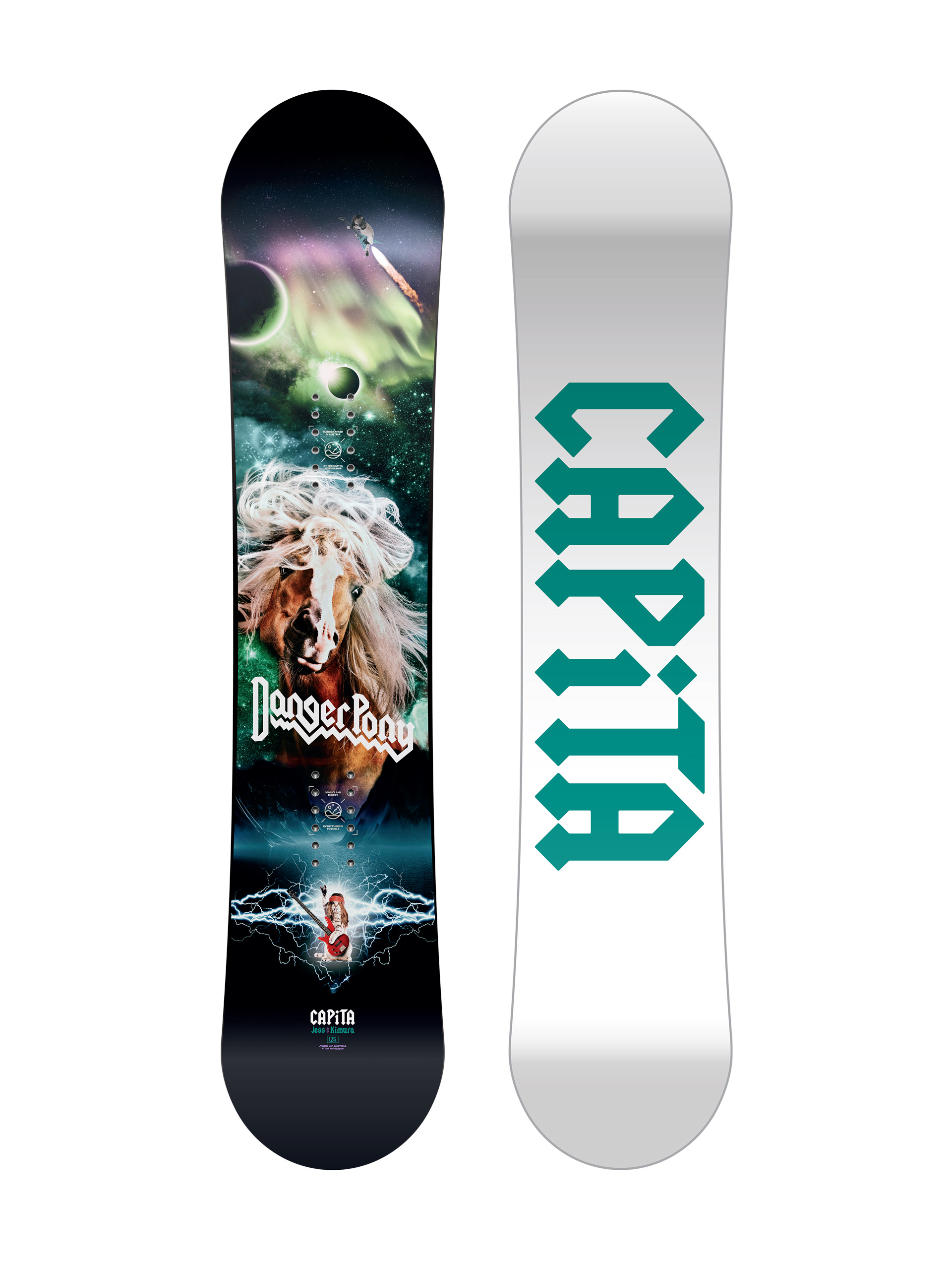 Capita Jess Kimura Mini JR Snowboard - white, green (colour 1/white/teal)