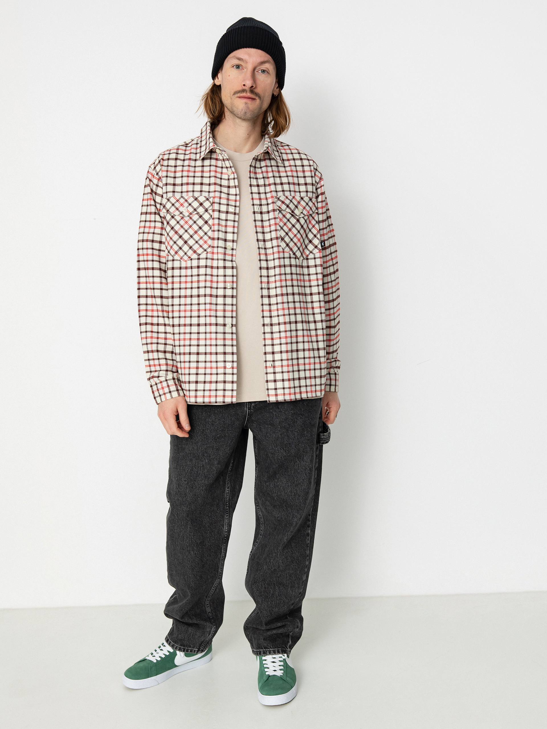 Nike SB Flannel Button Up Shirt - grey (coconut milk/light bone)