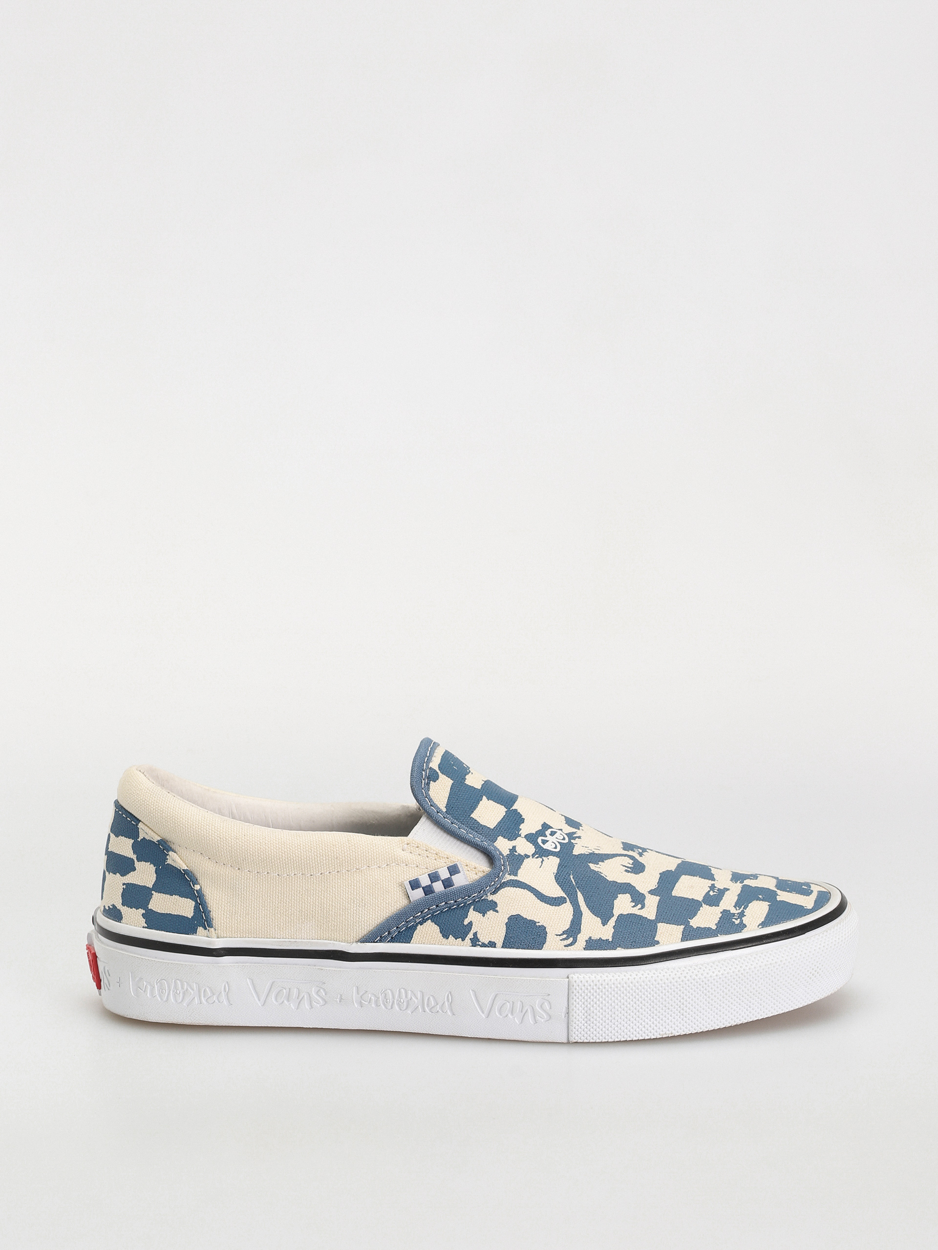 Vans X KROOKED Skate Slip On Shoes - blue (by natas for ray/blue)