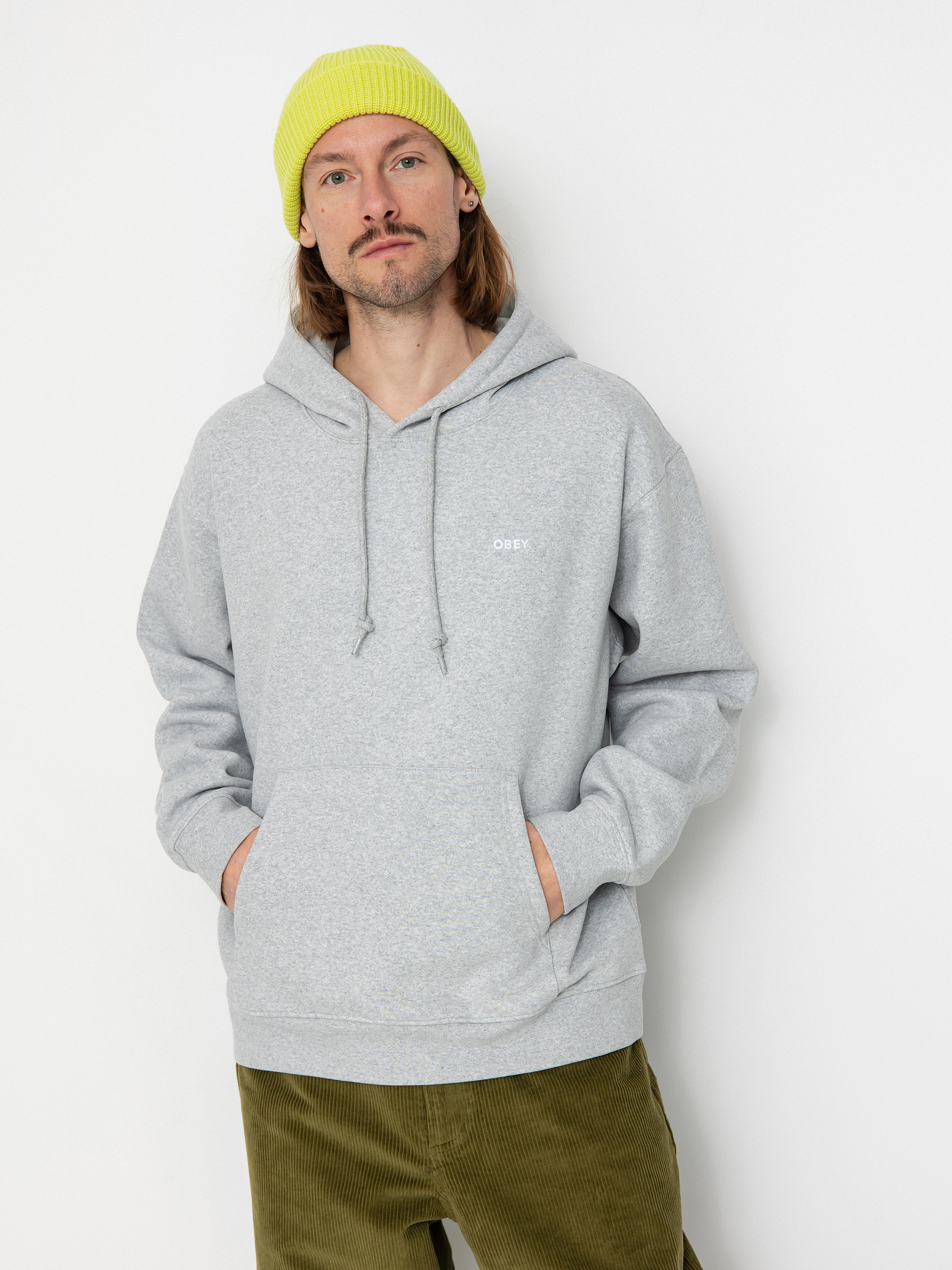 OBEY Established Works Bold HD Hoodie - grey (ash grey)