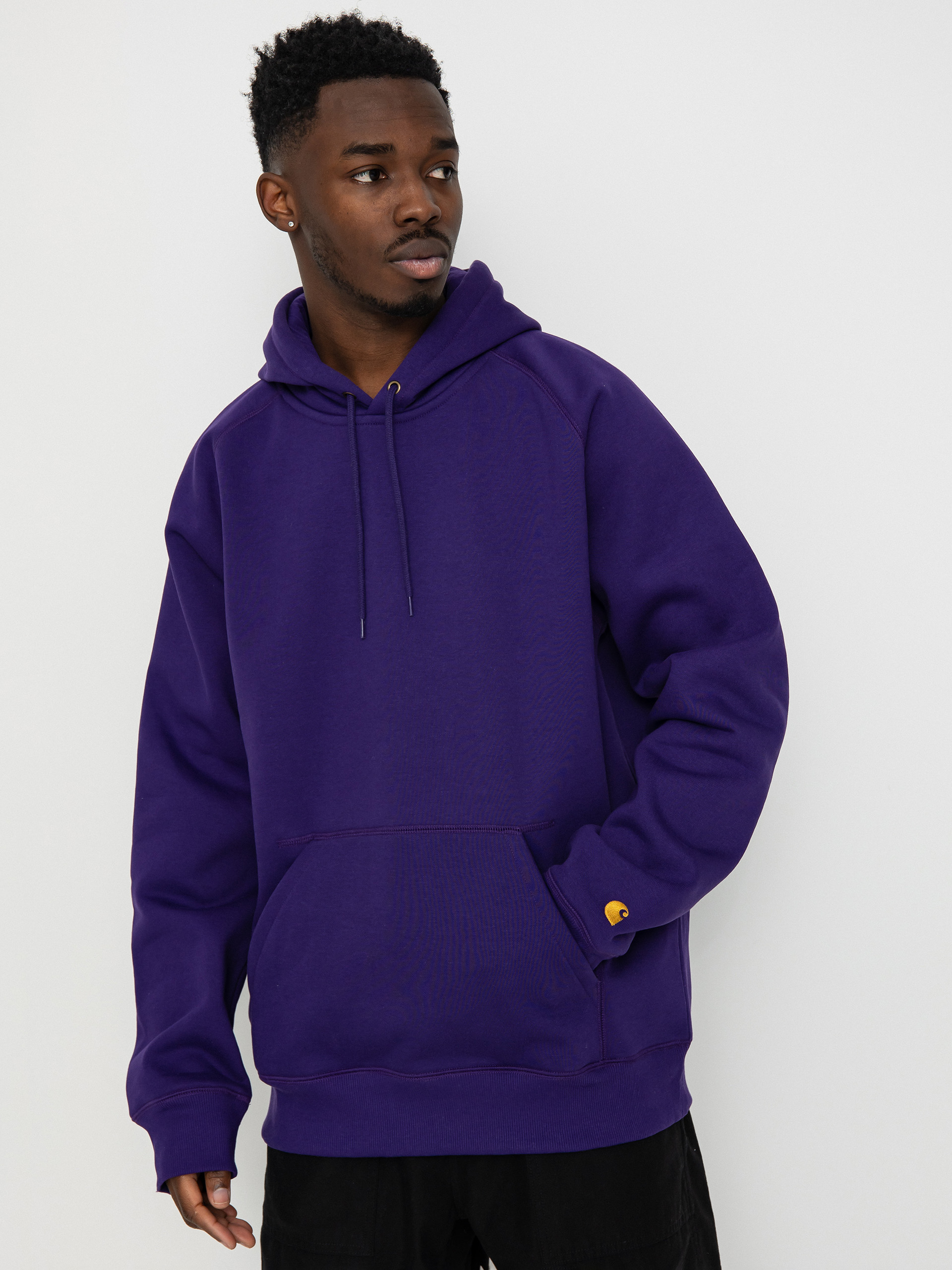Carhartt WIP Hoodie Chase HD - violet (tyrian/gold)