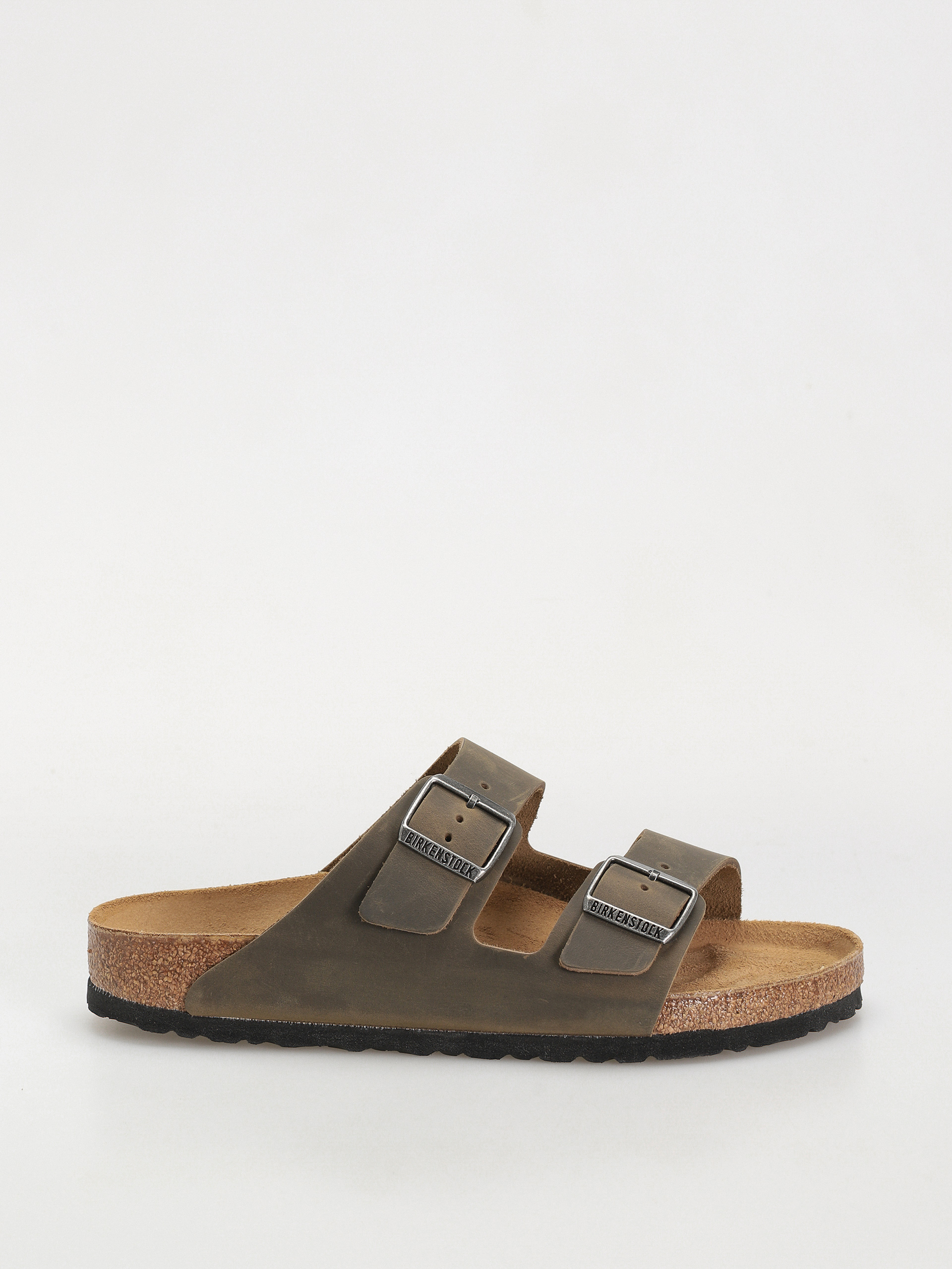 Birkenstock Flip-flops Arizona Oiled Leather Regular - green (faded khaki)