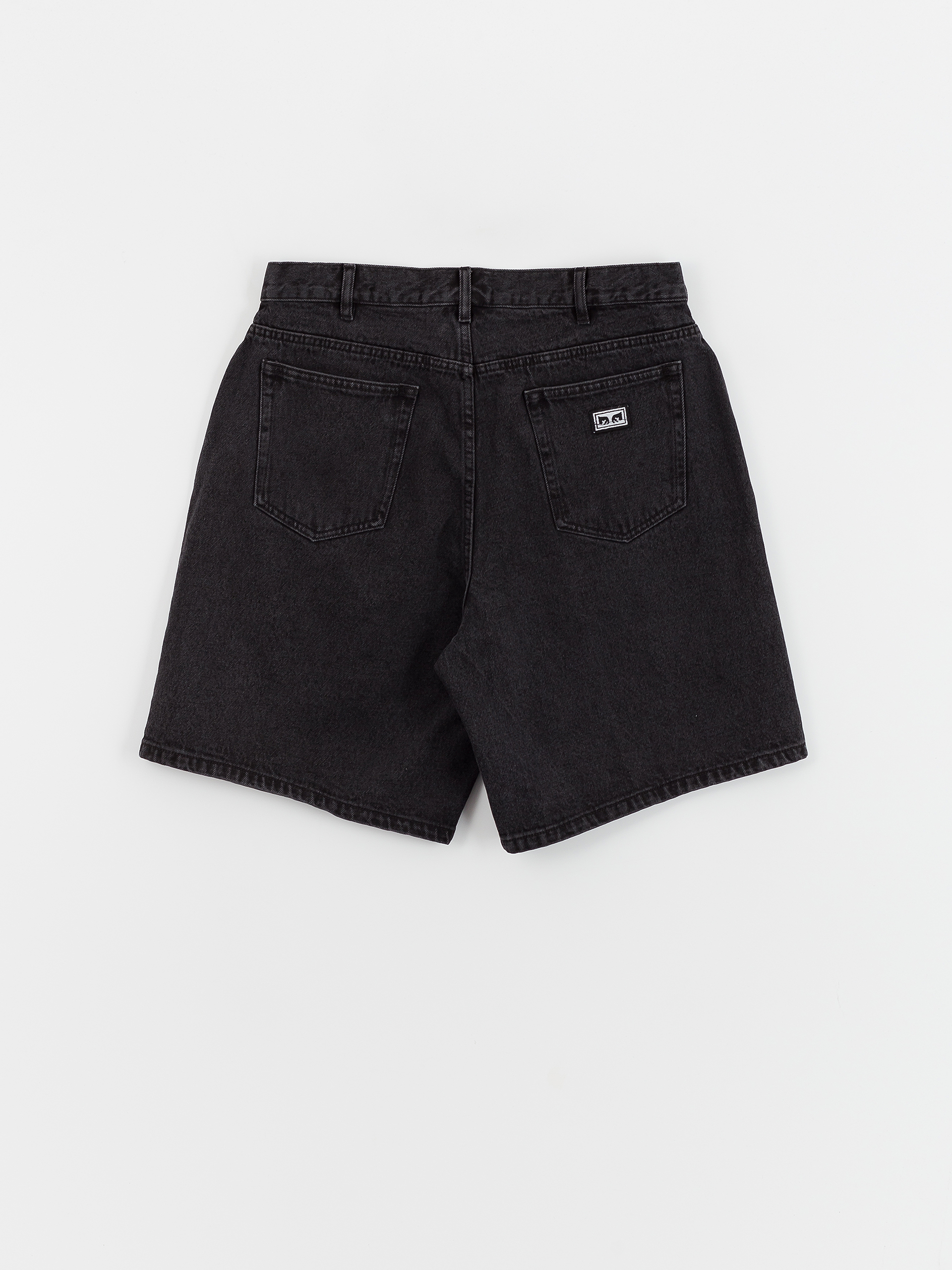 Obey Bigwig Baggy Denim Shorts Black Faded Black