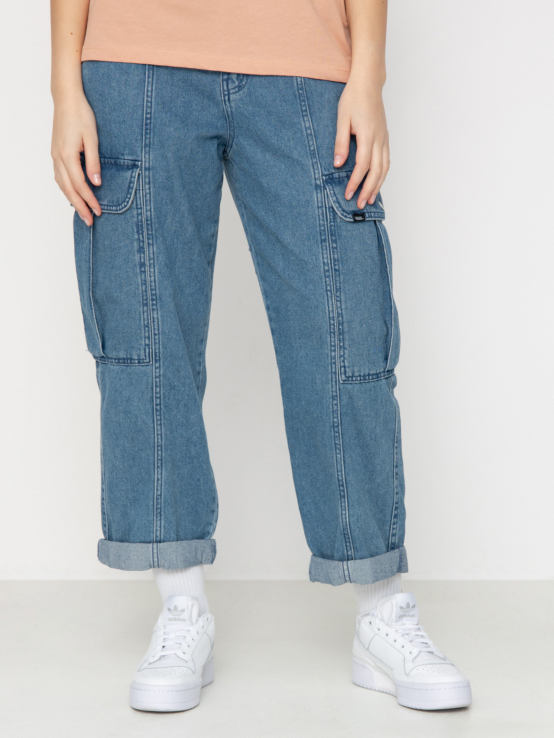 Vans Pants Sidewalk Denim Cargo Wmn - blue (stone wash)