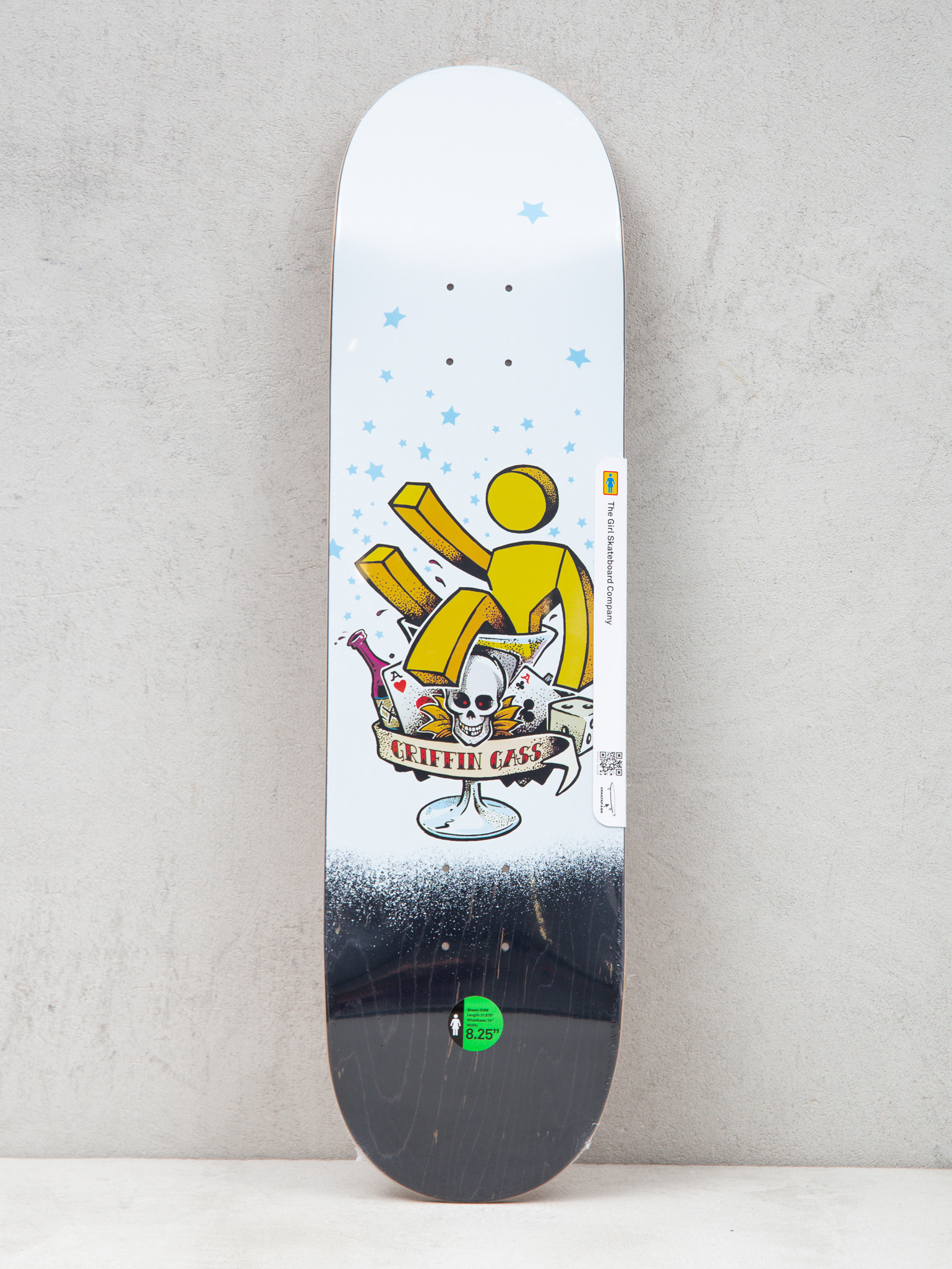 Girl Skateboard Gass Mans Ruin Deck (white/black/yellow)