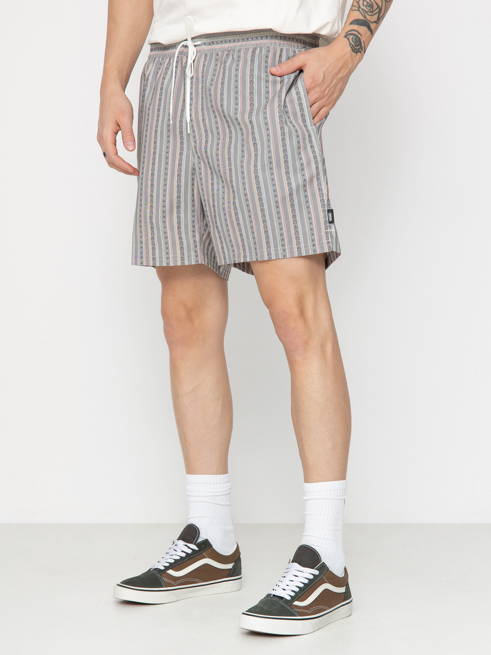 Vans Primary Stripe Elastic Boardshorts - grey (oatmeal/black)