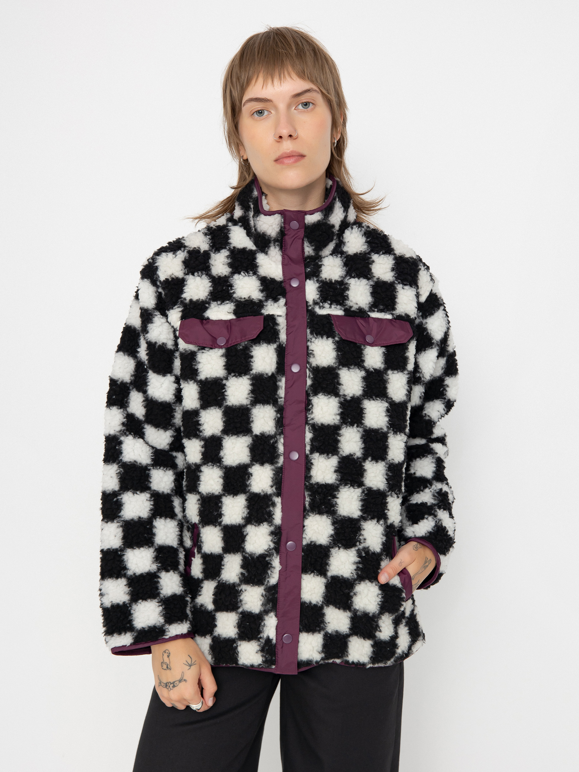 Vans Dreaming Sherpa Jacket Wmn - multicolor (checkerboard)