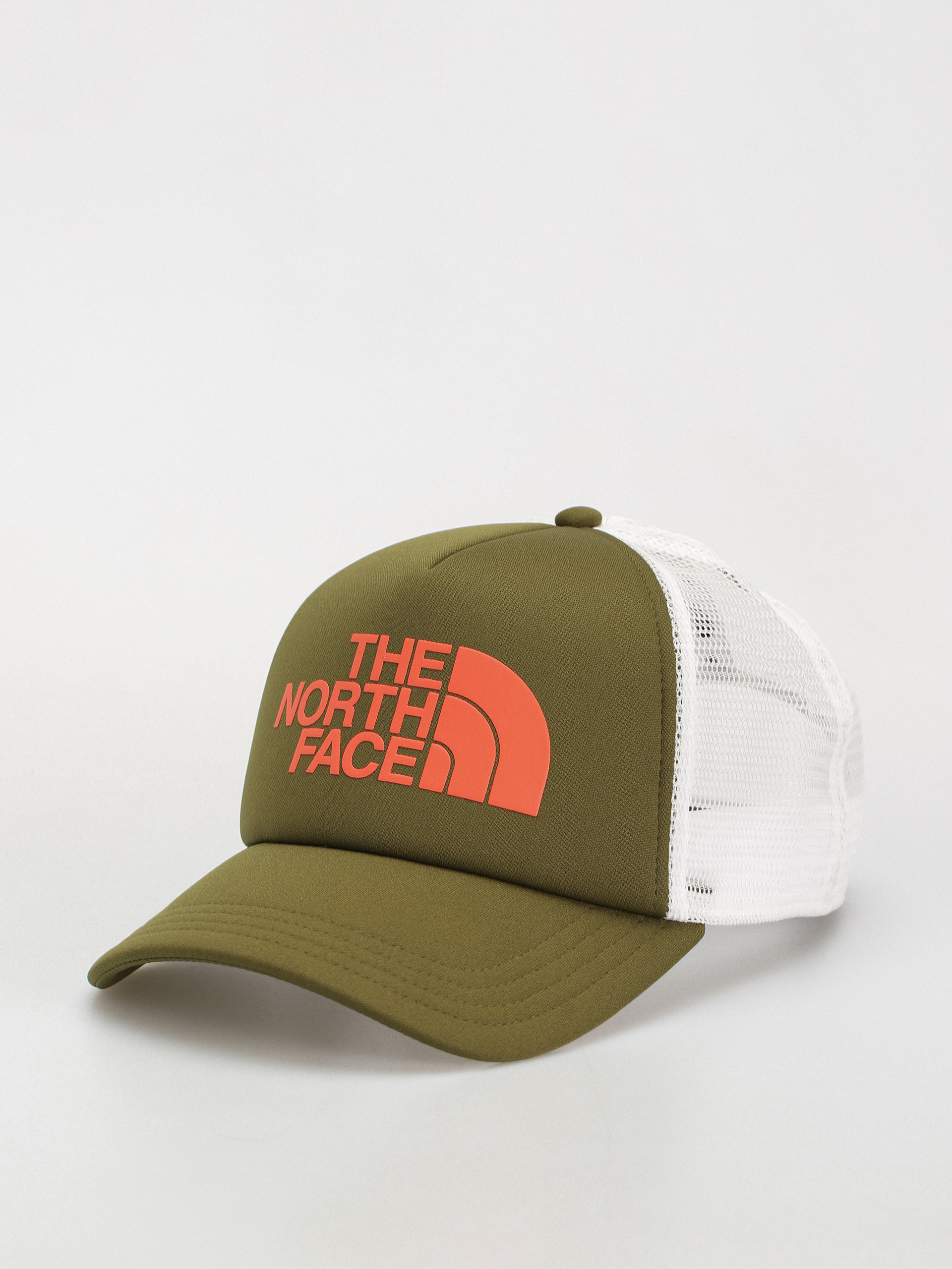 The North Face Tnf Logo Trucker Cap - white, green (forest olive/tnf ...