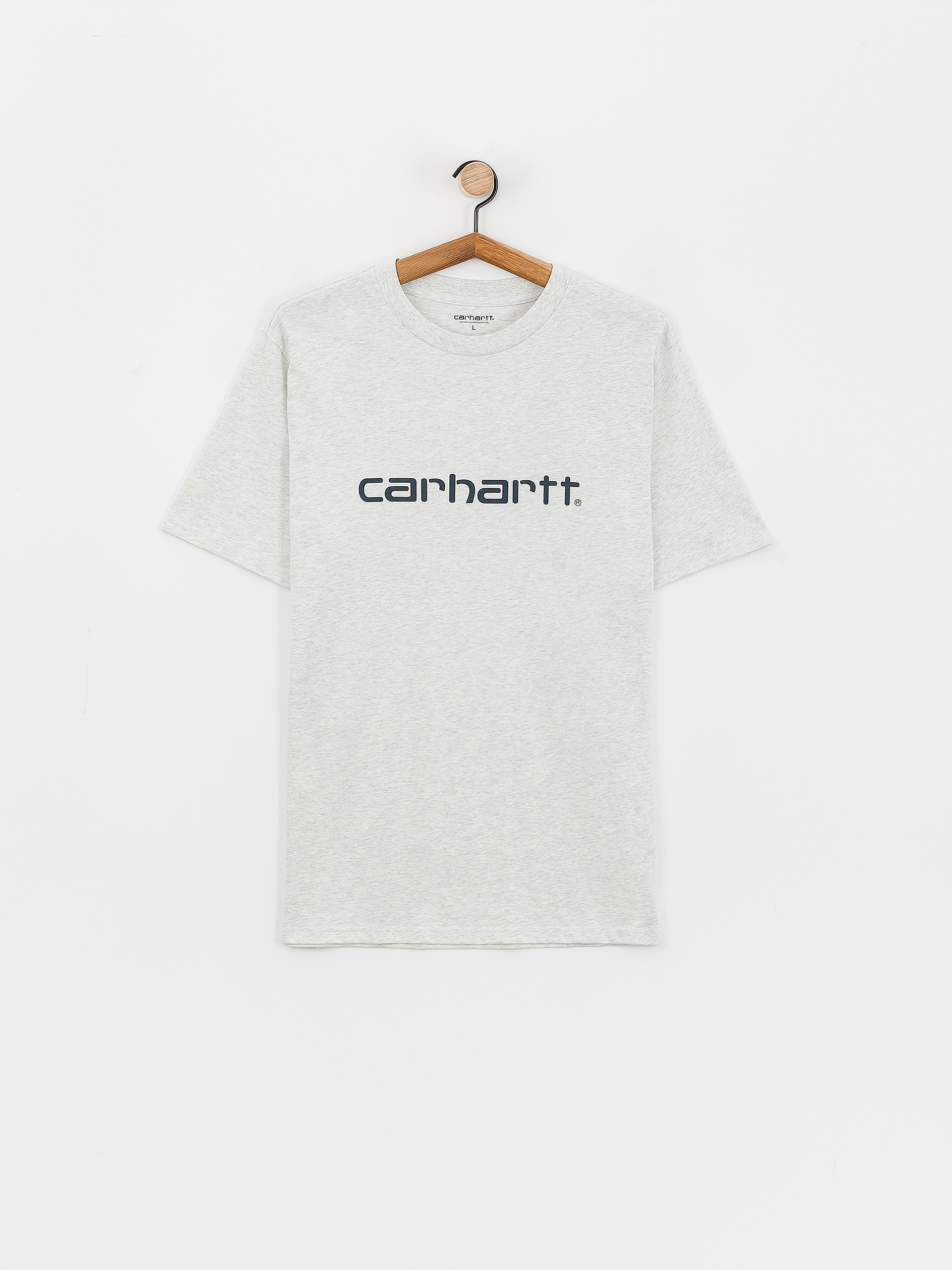 Carhartt WIP T-Shirt Script - grey (ash heather/duck blue)