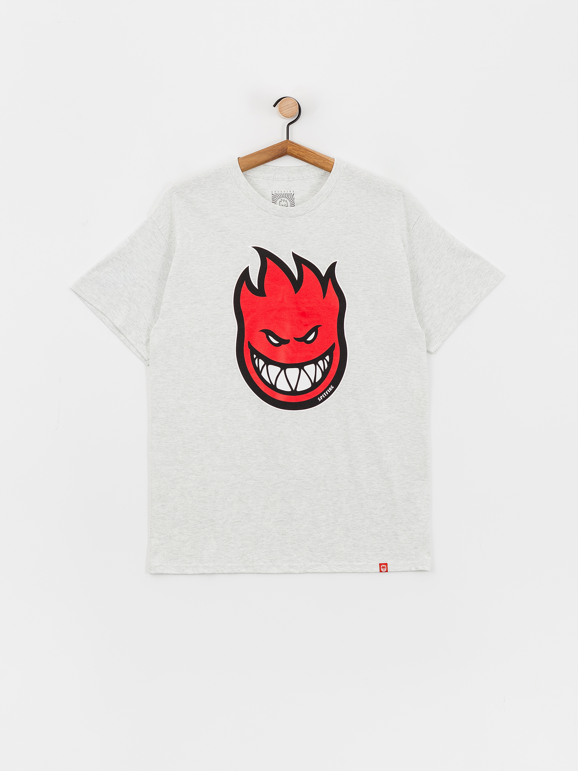 Spitfire T-Shirt Big Head Fill - grey (ash heather/red/black/white)