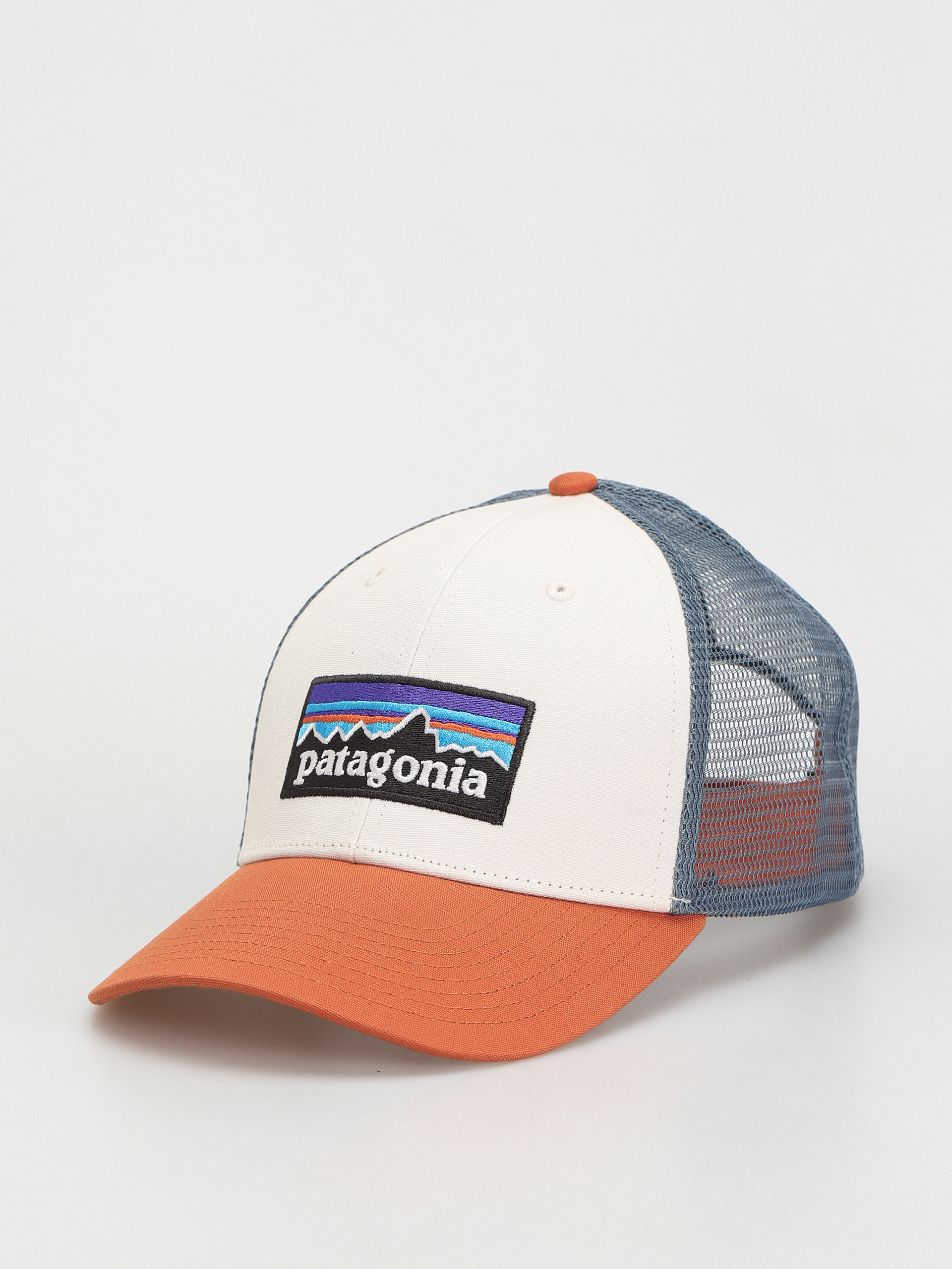 Patagonia P 6 Logo LoPro Trucker Cap - white, orange (white w/redtail rust)