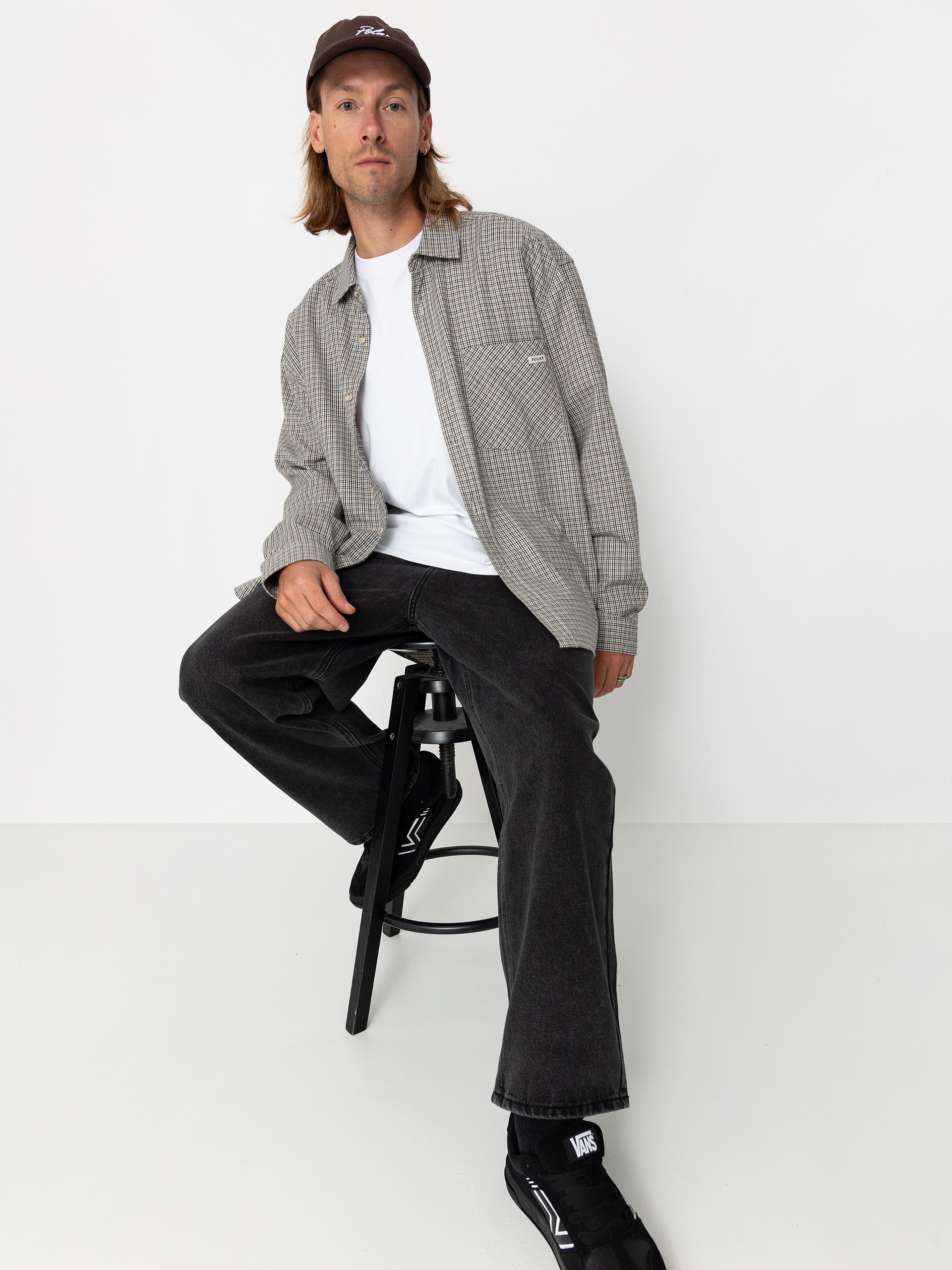 Polar Skate Mitchell Shirt - beige (creme check)