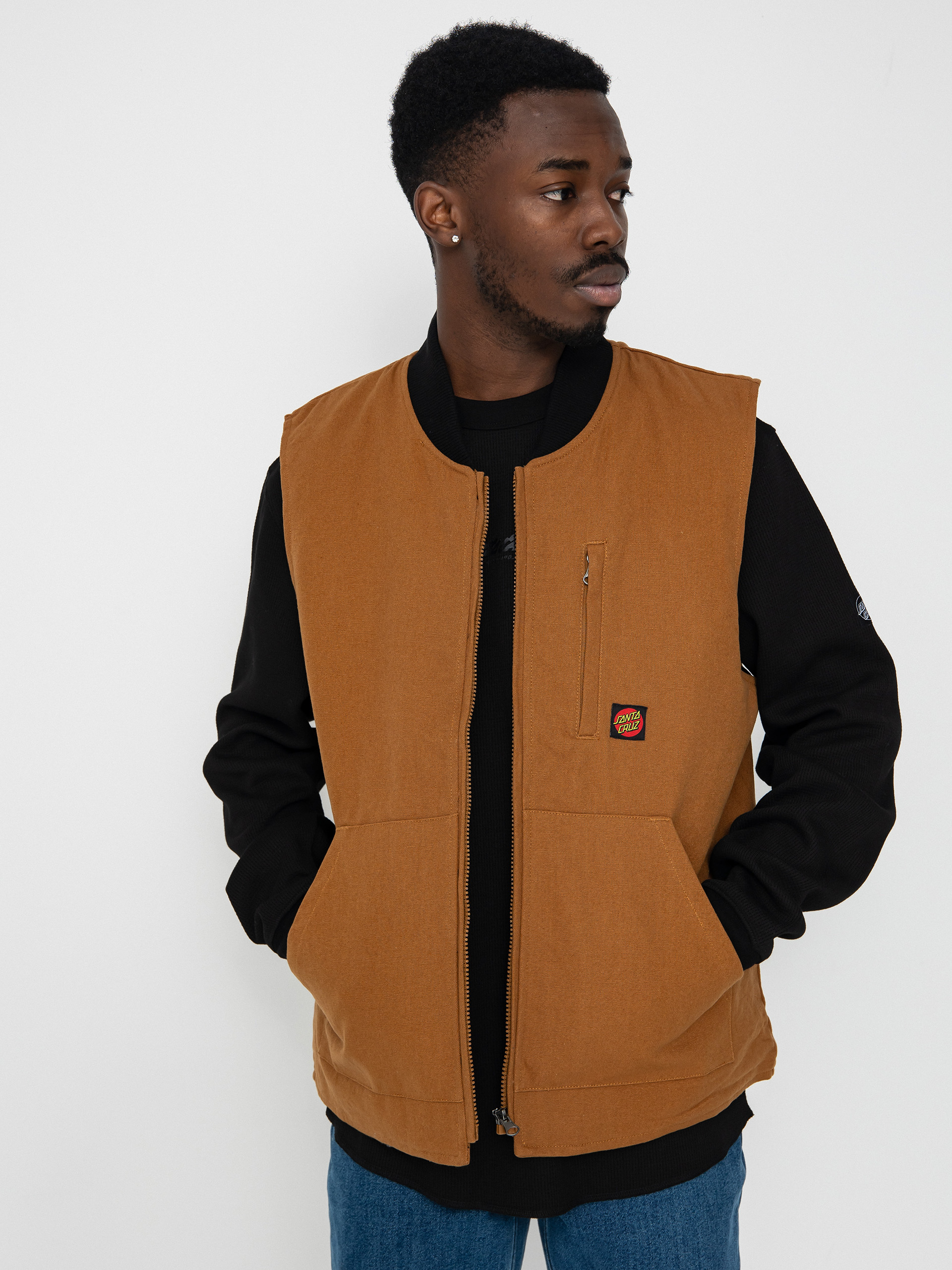 Santa Cruz Classic Label Vest Jacket - brown (biscuit)
