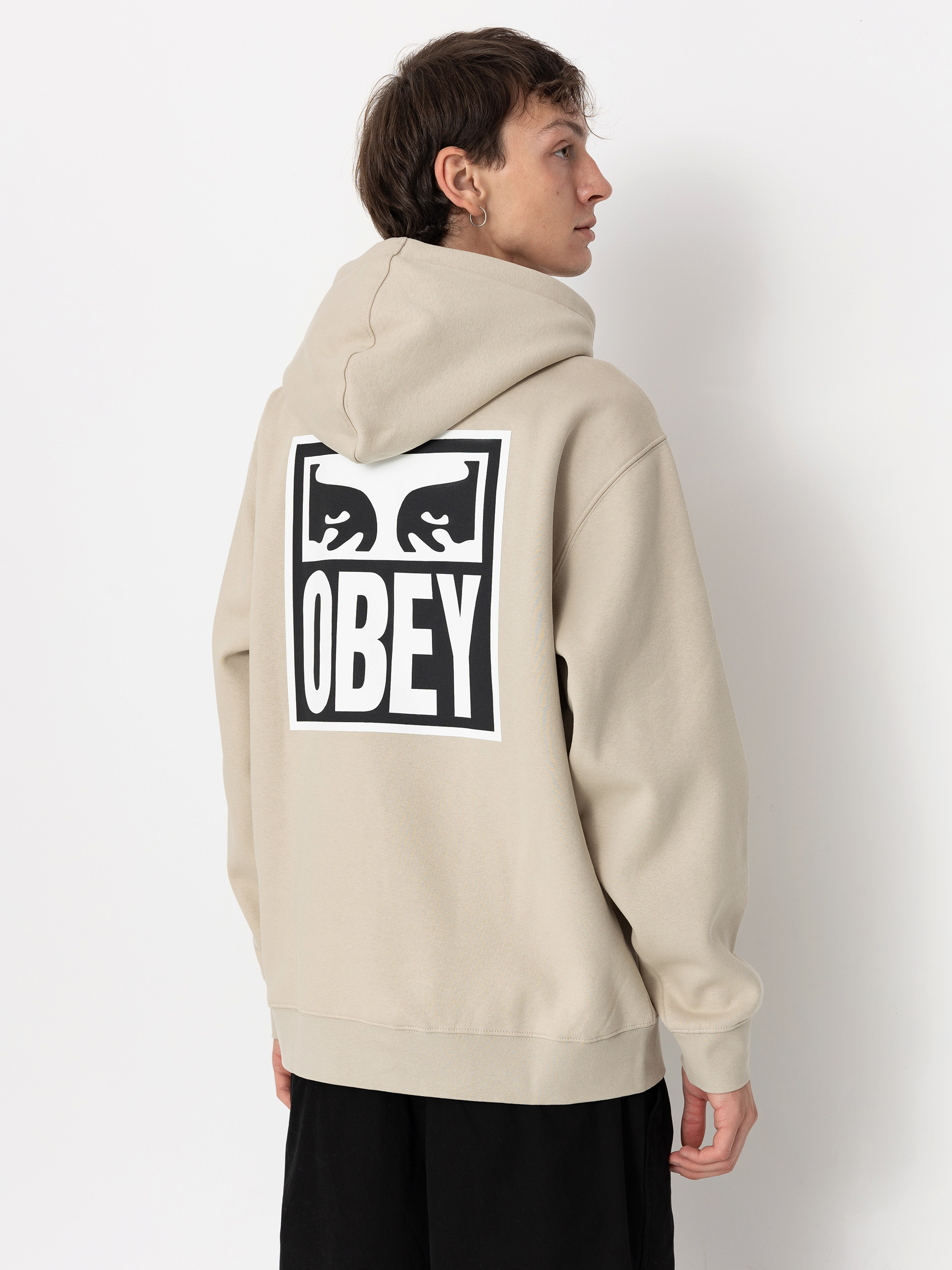 OBEY Eyes Icon HD Hoodie - beige (silver grey)