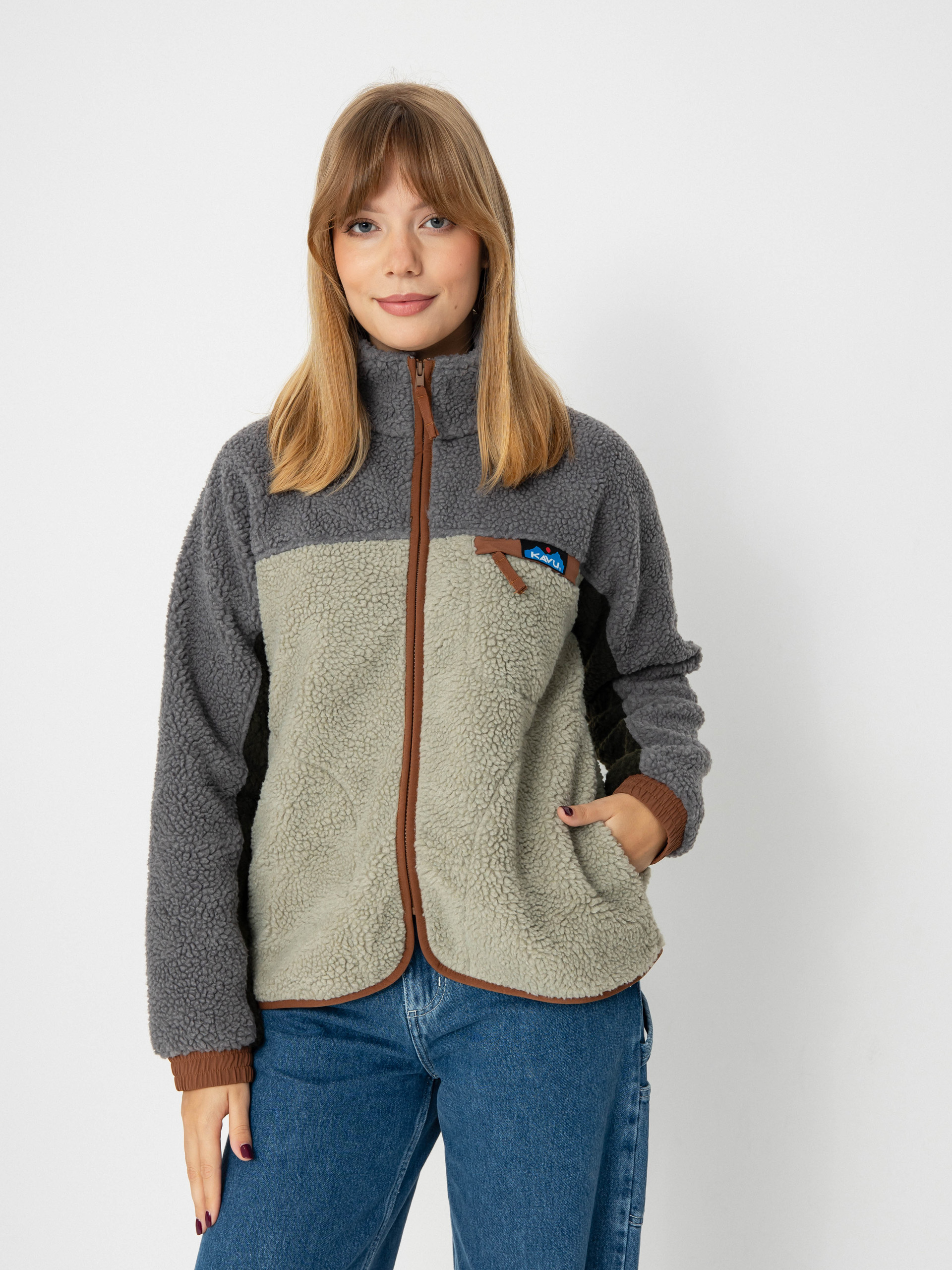 Kavu Fleece Pinesdale - grey, beige (verde canyon)