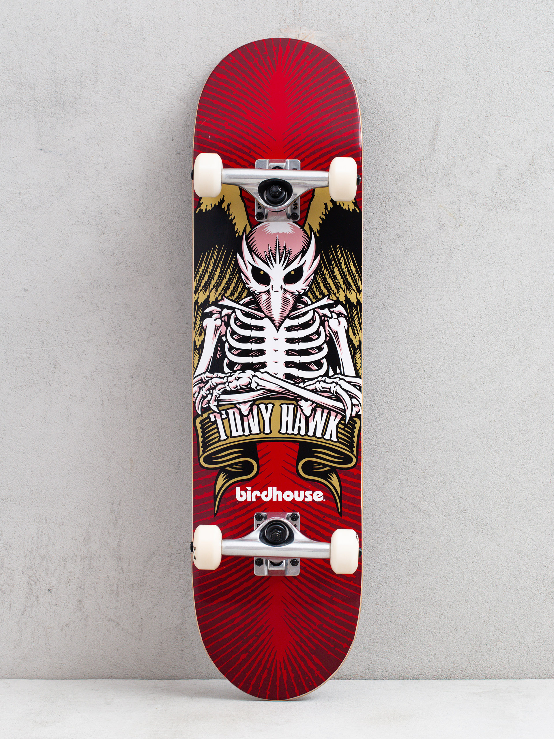 Birdhouse Hawk Icon Skateboard - red, multicolor (red)