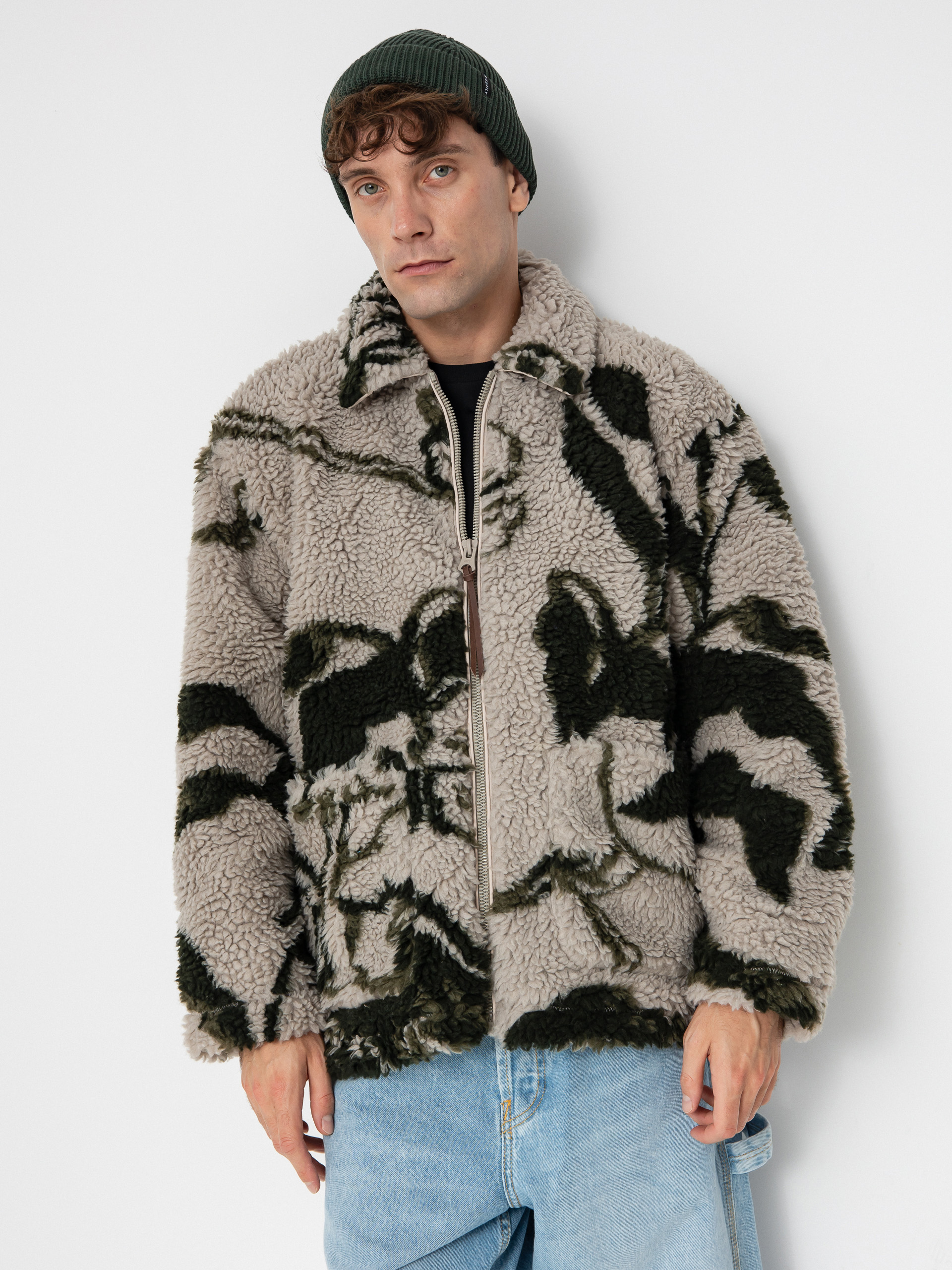 OBEY Jacket Mushroom Sherpa - beige (silver grey multi)