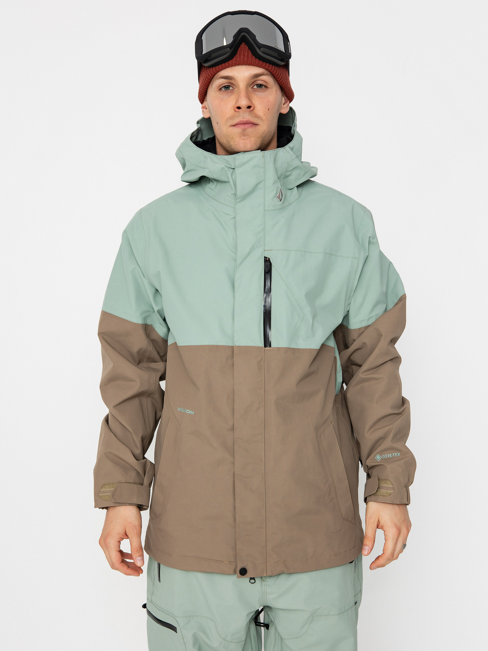 Volcom Snowboard jacket L Gore Tex - brown, green (agave)