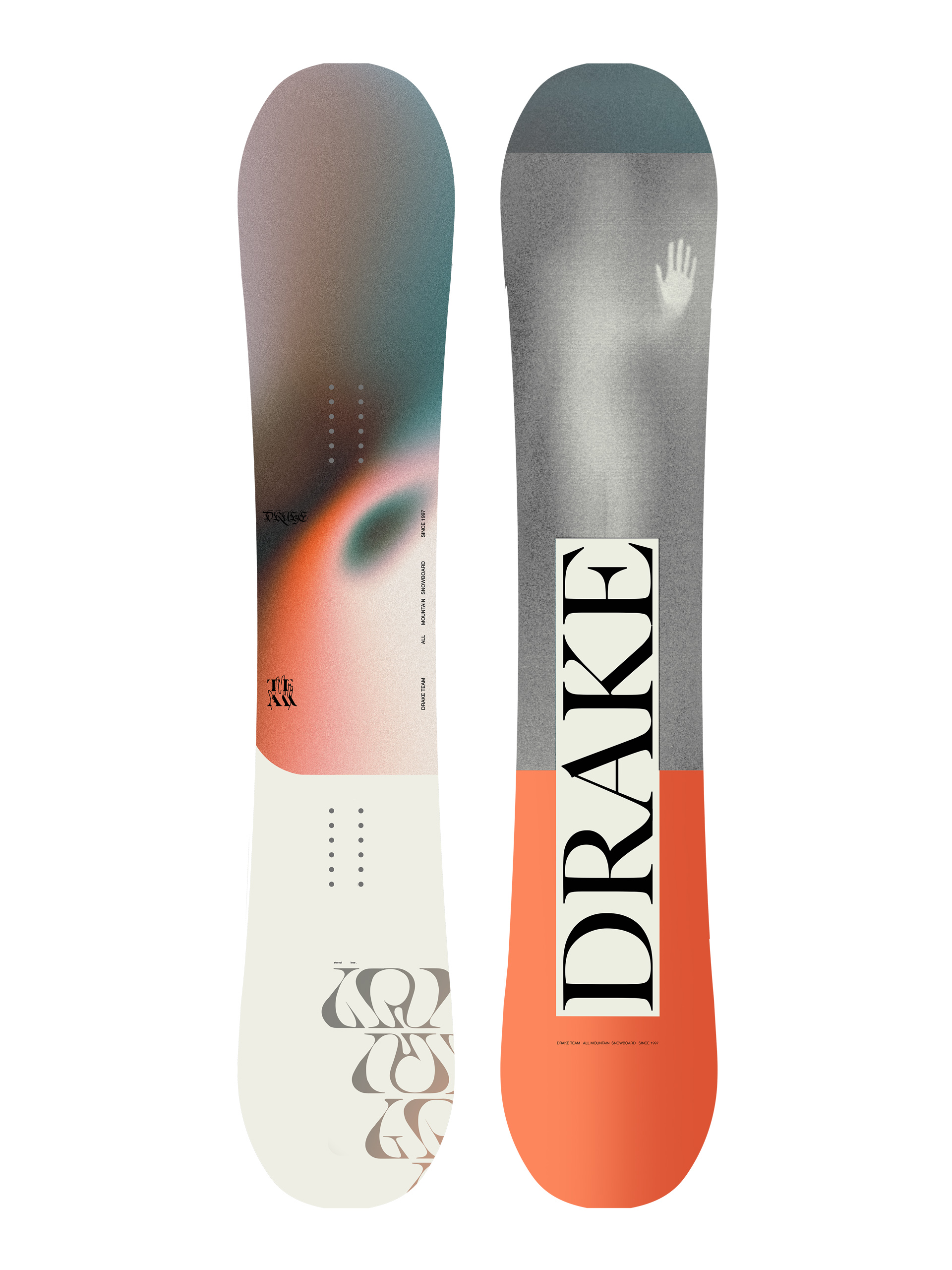 Drake Snowboard Team - white, red, multicolor