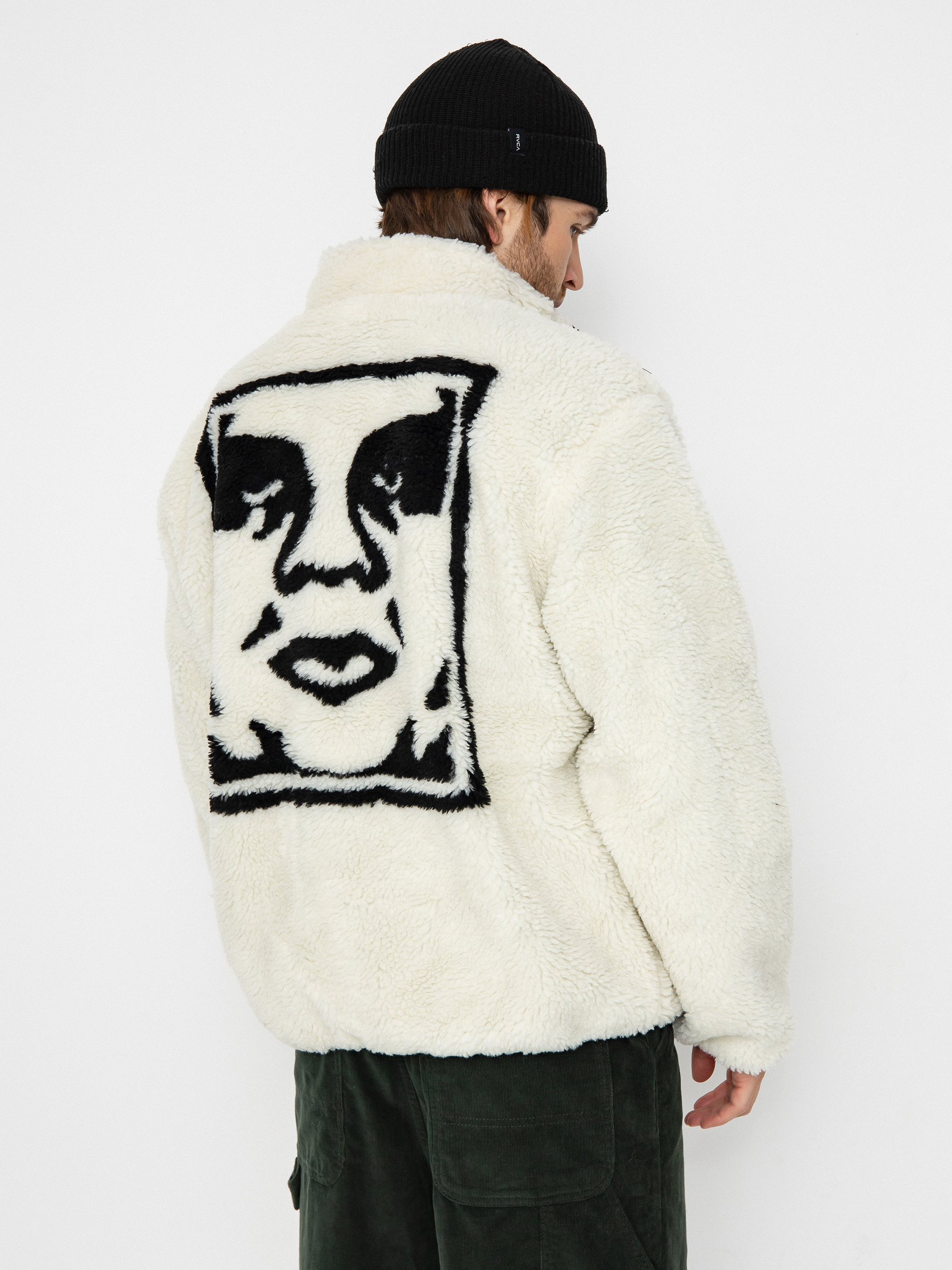 OBEY Jacket Icon Face Sherpa - beige (unbleached)