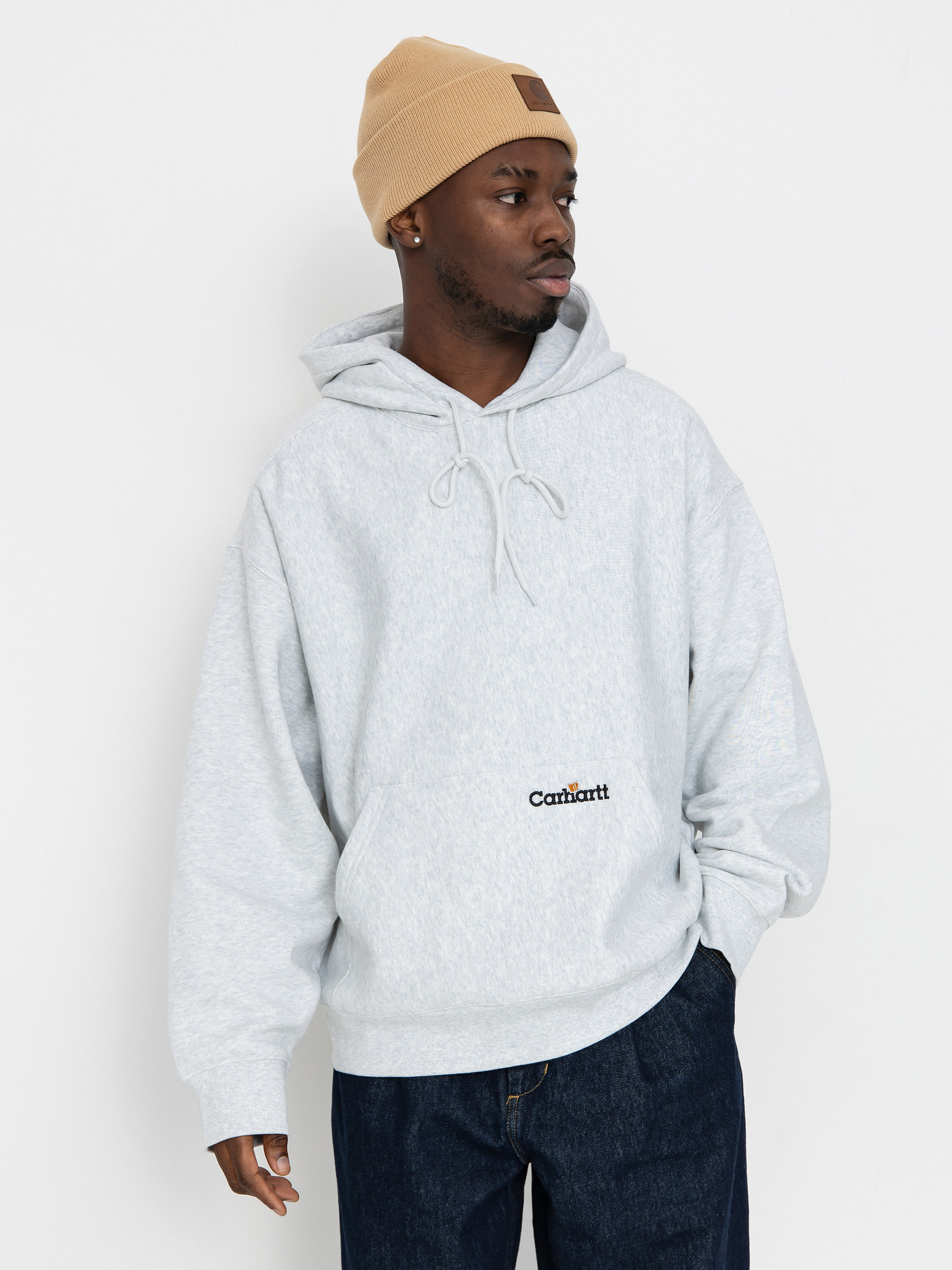Carhartt WIP Label Script HD Hoodie - grey (ash heather)