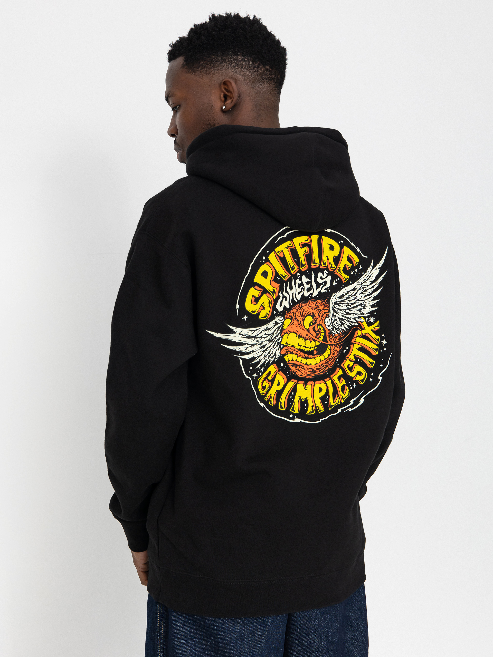 Spitfire Hoodie Flying Grimple HD - black (black)