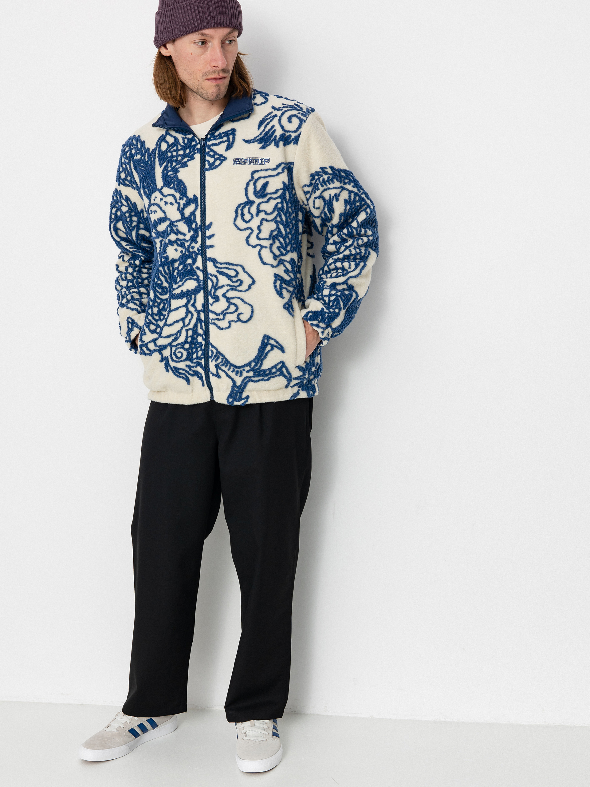 RipNDip Jacket Haku Reversible - white (off white/navy)